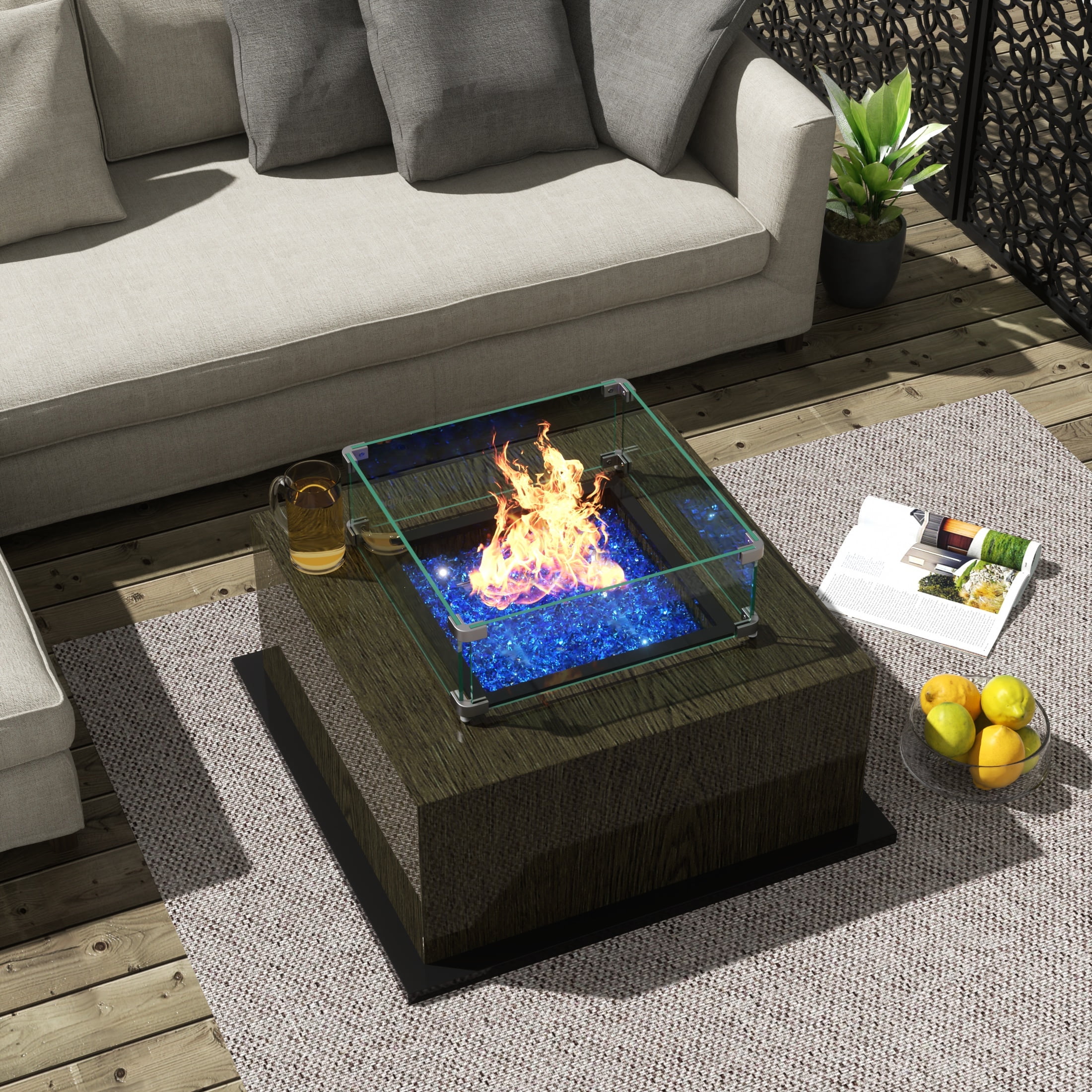 WestinTrends Square Tempered Glass Fire Guard or Fence, Flame Shield or ...