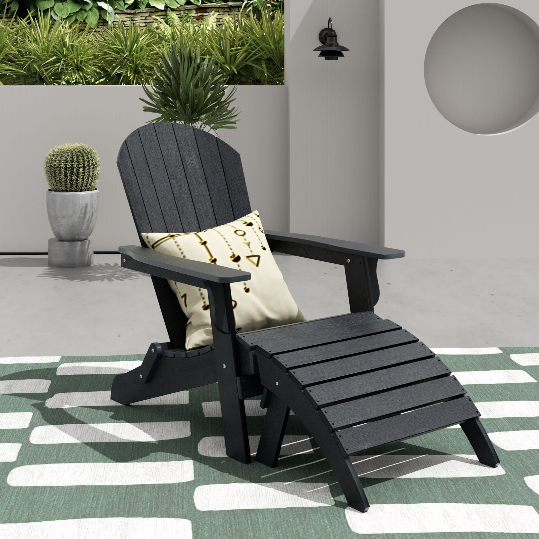 WestinTrends Tuscany 2-Piece HIPS Outdoor Folding Adirondack Seashell ...