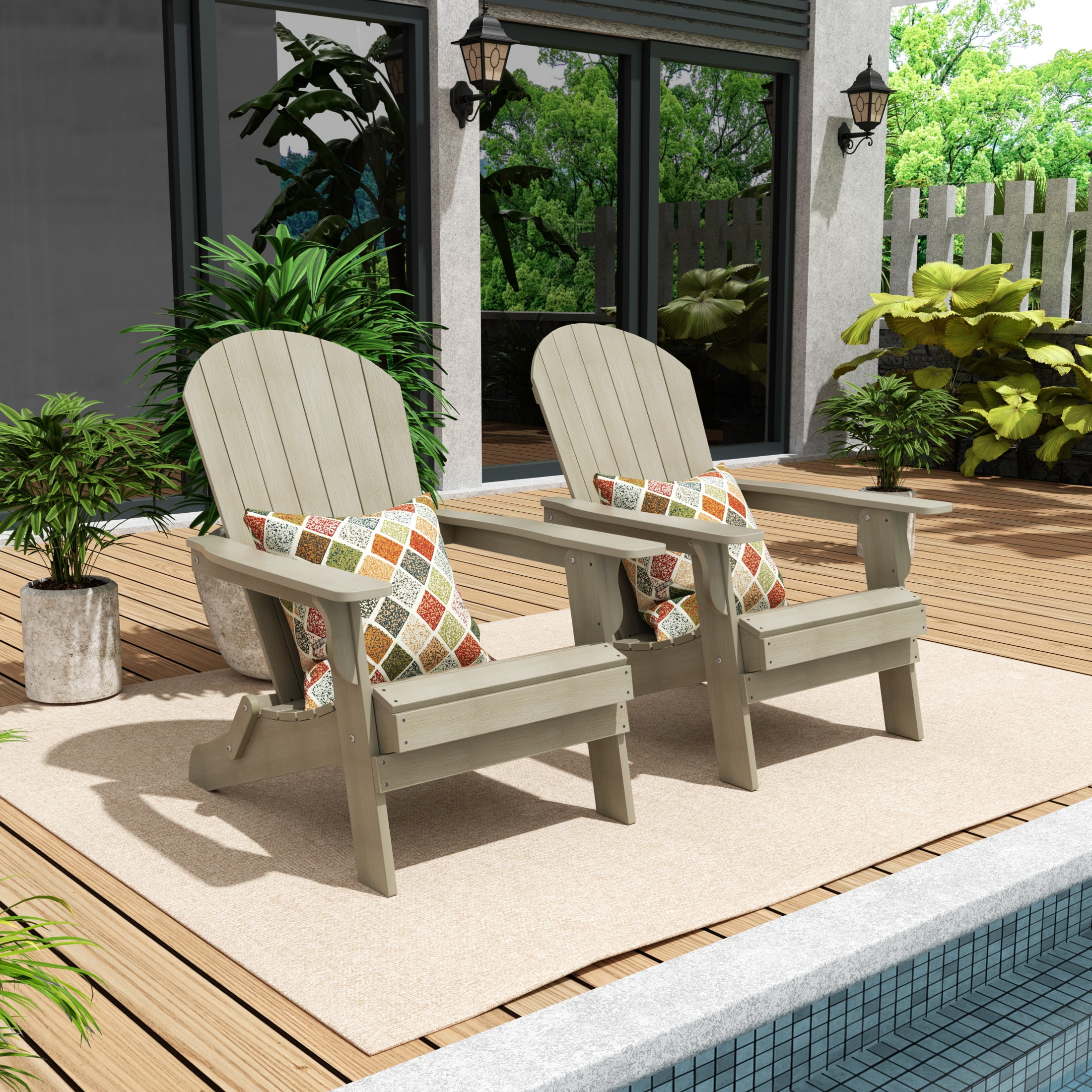 WestinTrends Tuscany HIPS Outdoor Folding Adirondack Seashell Chair ...