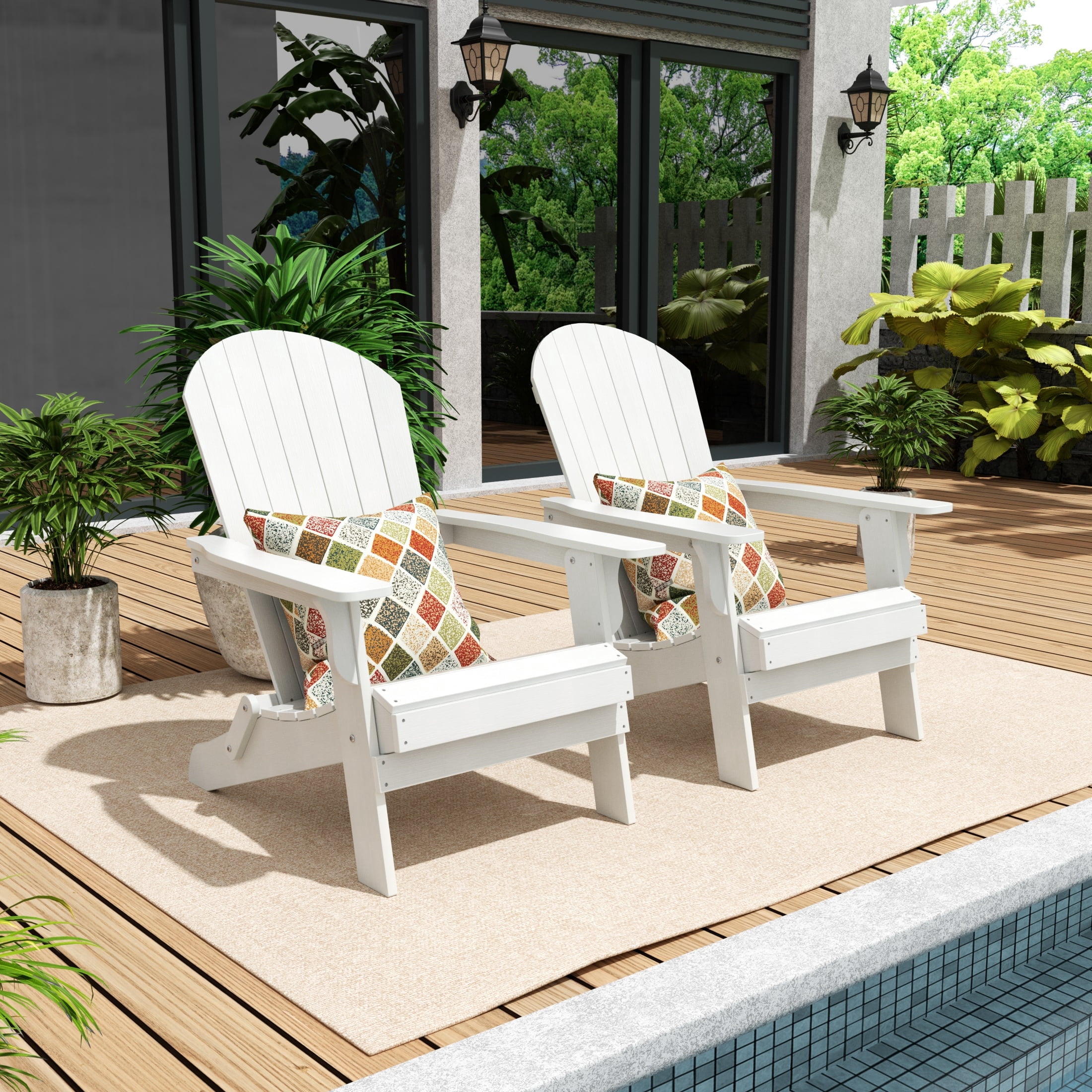 WestinTrends Tuscany HIPS Outdoor Folding Adirondack Seashell Chair ...