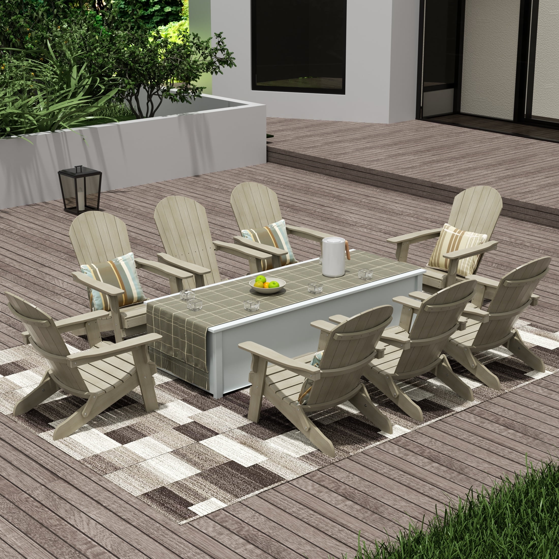 WestinTrends Tuscany HIPS Outdoor Folding Adirondack Seashell Chair ...