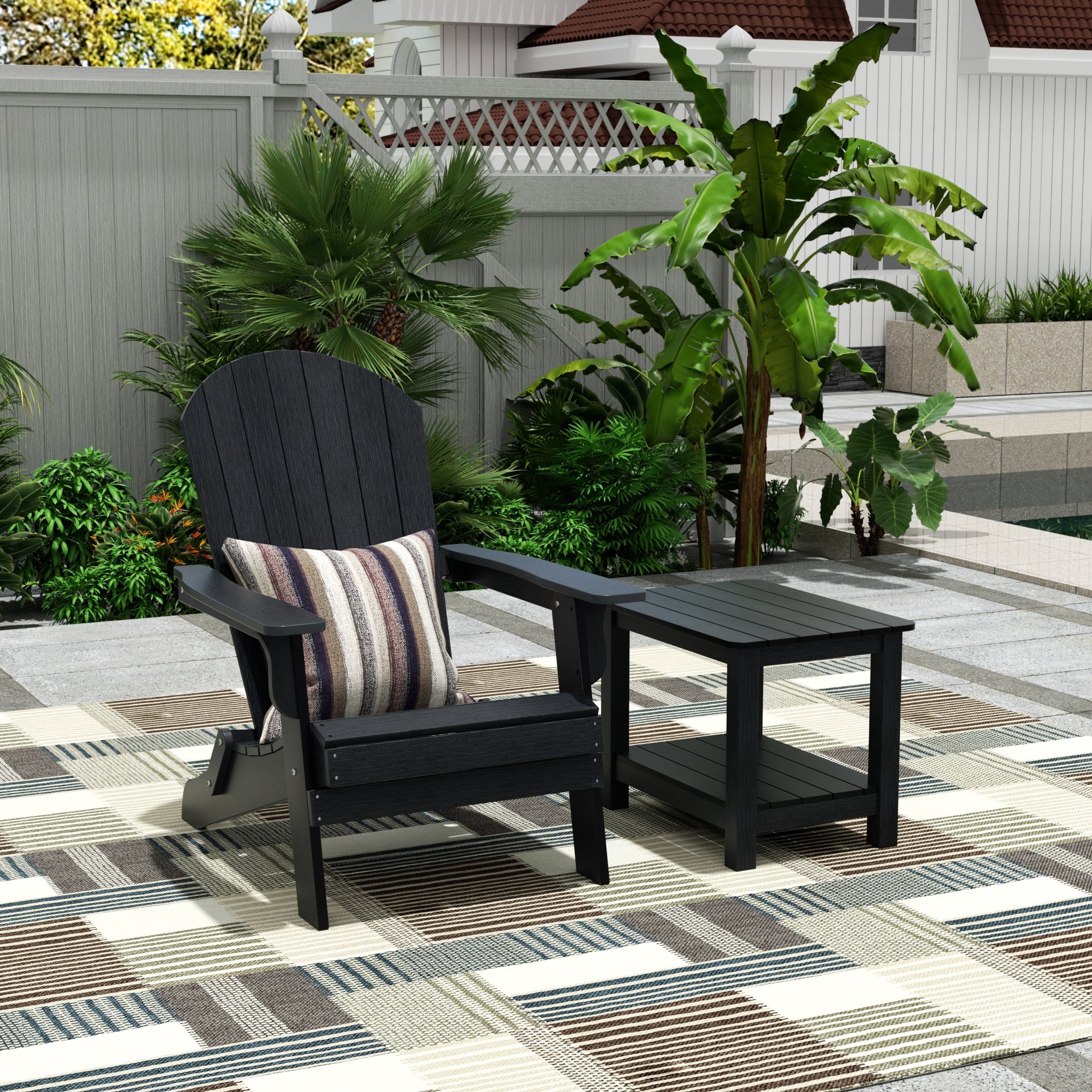 WestinTrends Tuscany HIPS Outdoor Folding Adirondack Seashell Chair ...