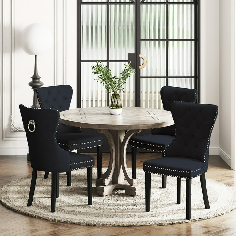 Velvet dining room chairs set of 4 store