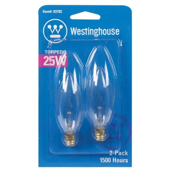 Westinghouse 25 Watt Torpedo Incandescent Light Bulb, 120 Volt, E12 ...