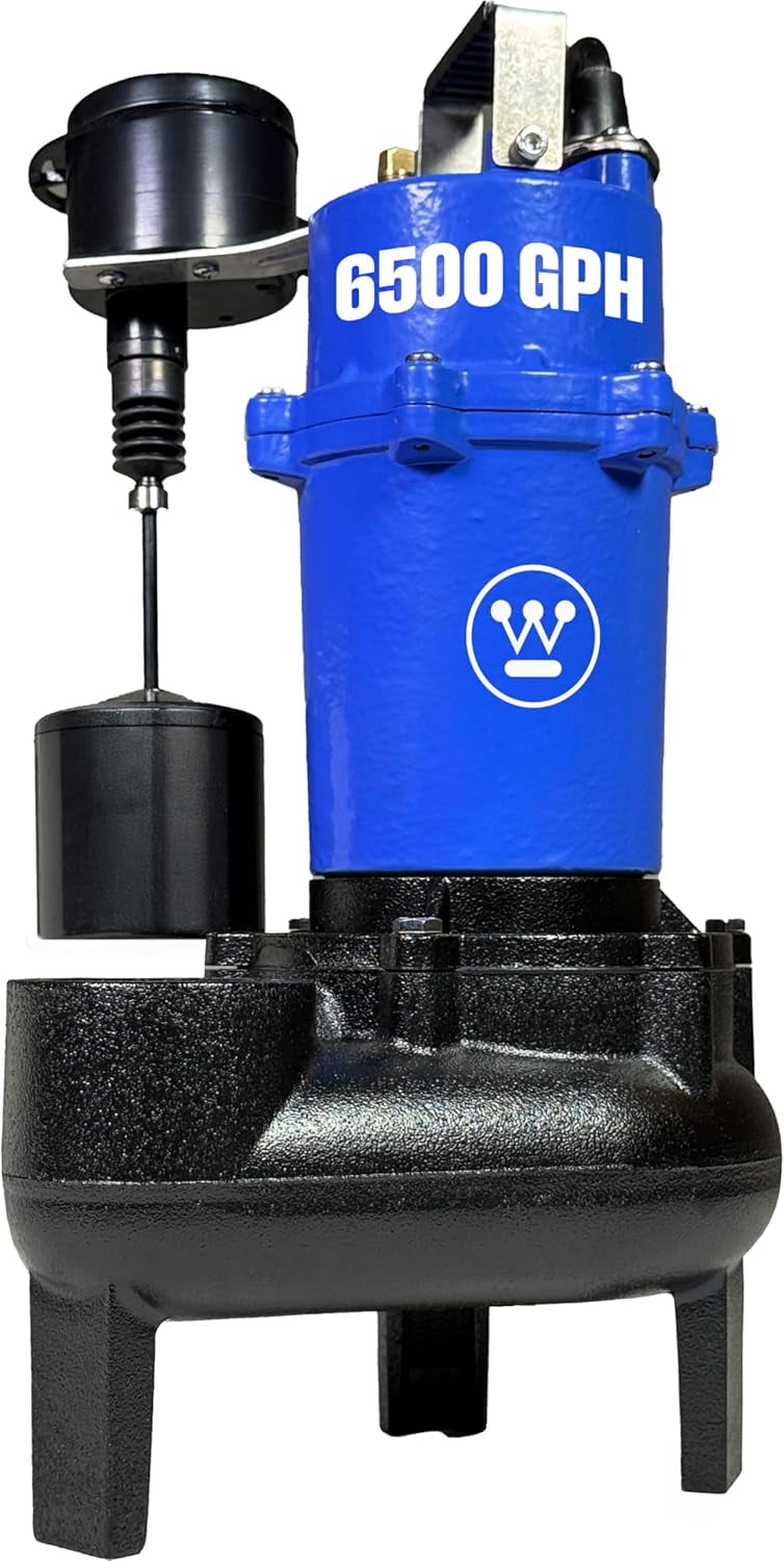 Westinghouse 1/2 HP Sewage Pump with Vertical Float Switch, Cast Iron ...