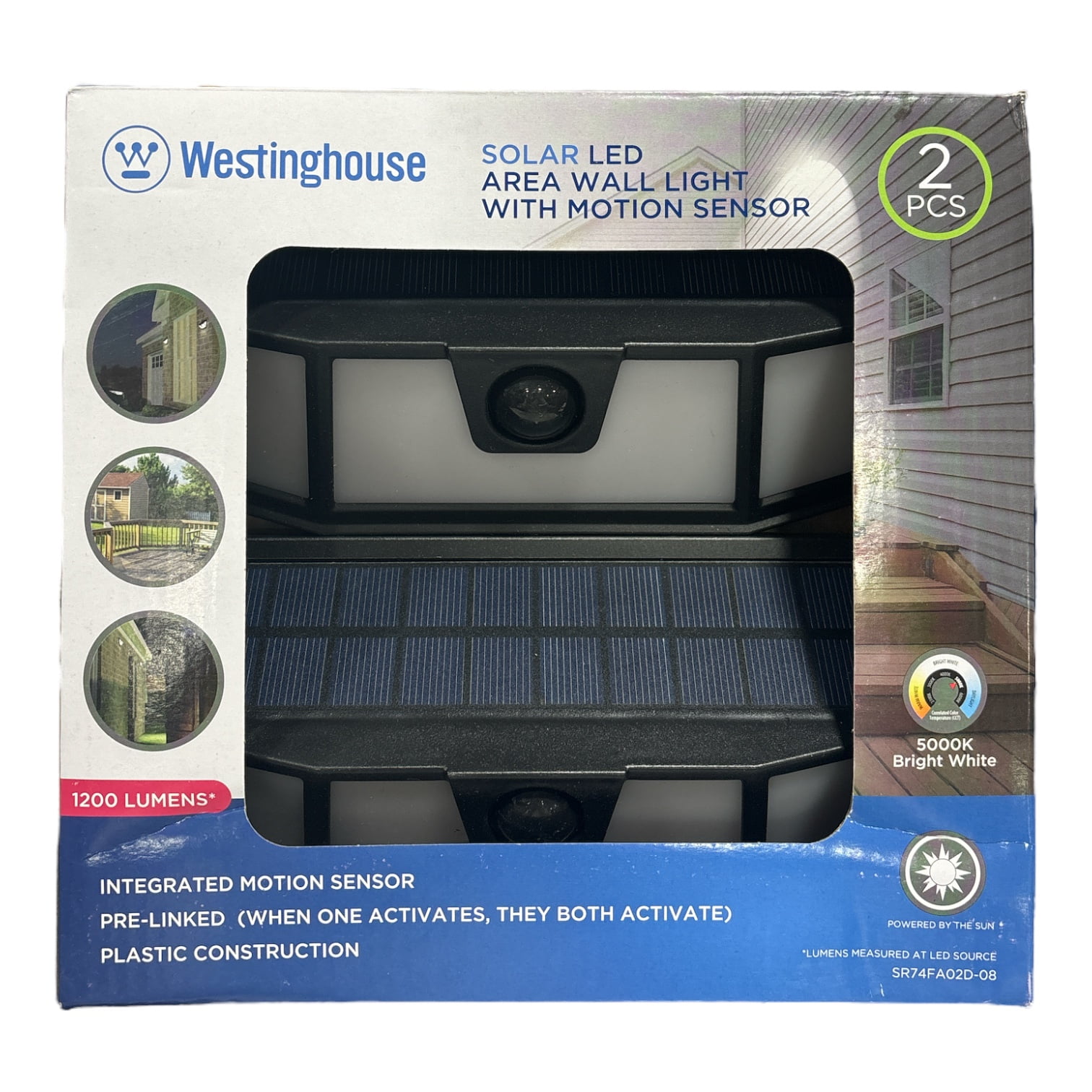 Westinghouse Solar LED Wall Light, 1200 Lumens, Motion Sensor, Patio ...