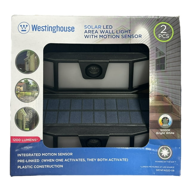 Westinghouse Solar LED Wall Light, 1200 Lumens, Motion Sensor, Patio ...