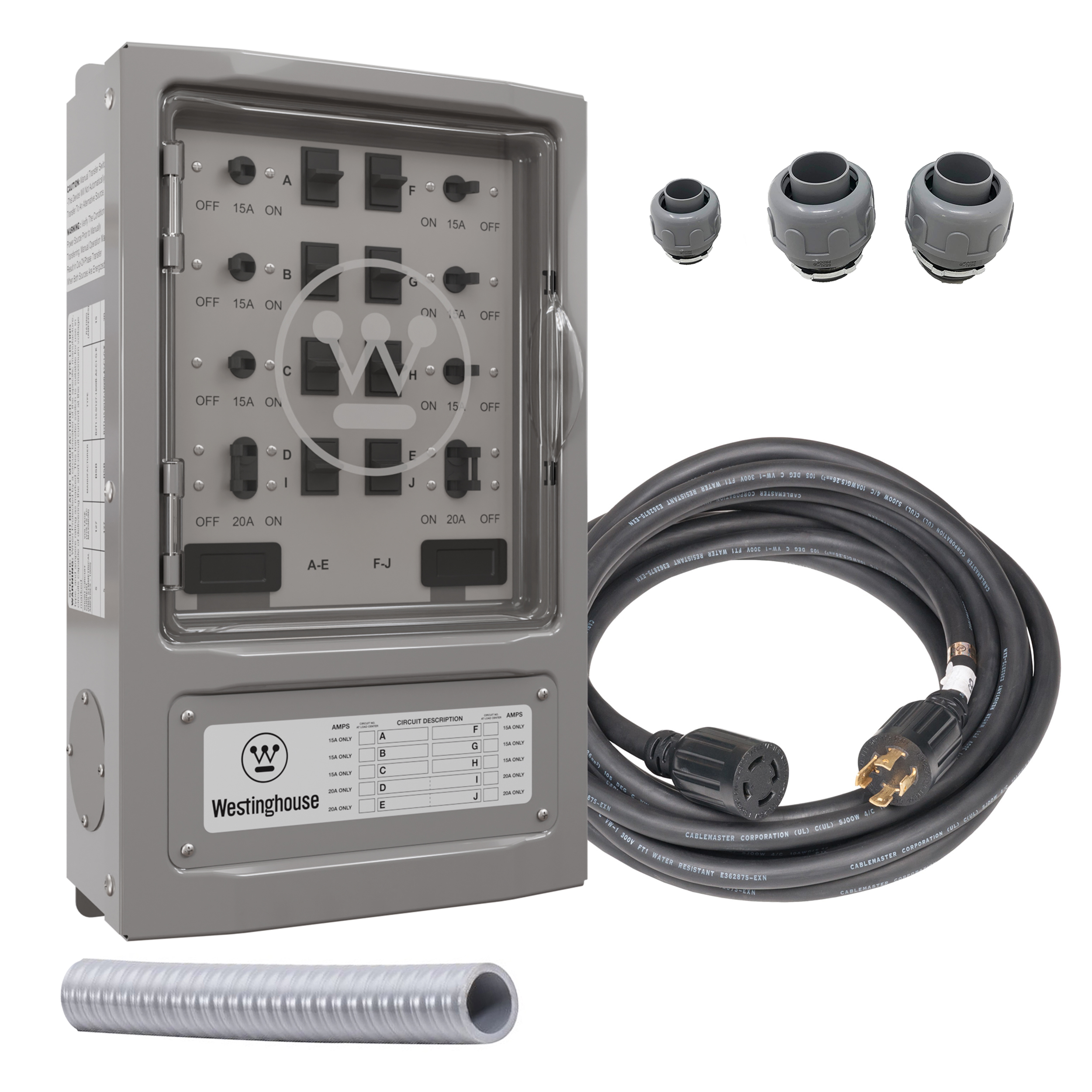 Westinghouse 30A Transfer Switch Kit with 8 Circuits, 7500 Rated Watts ...