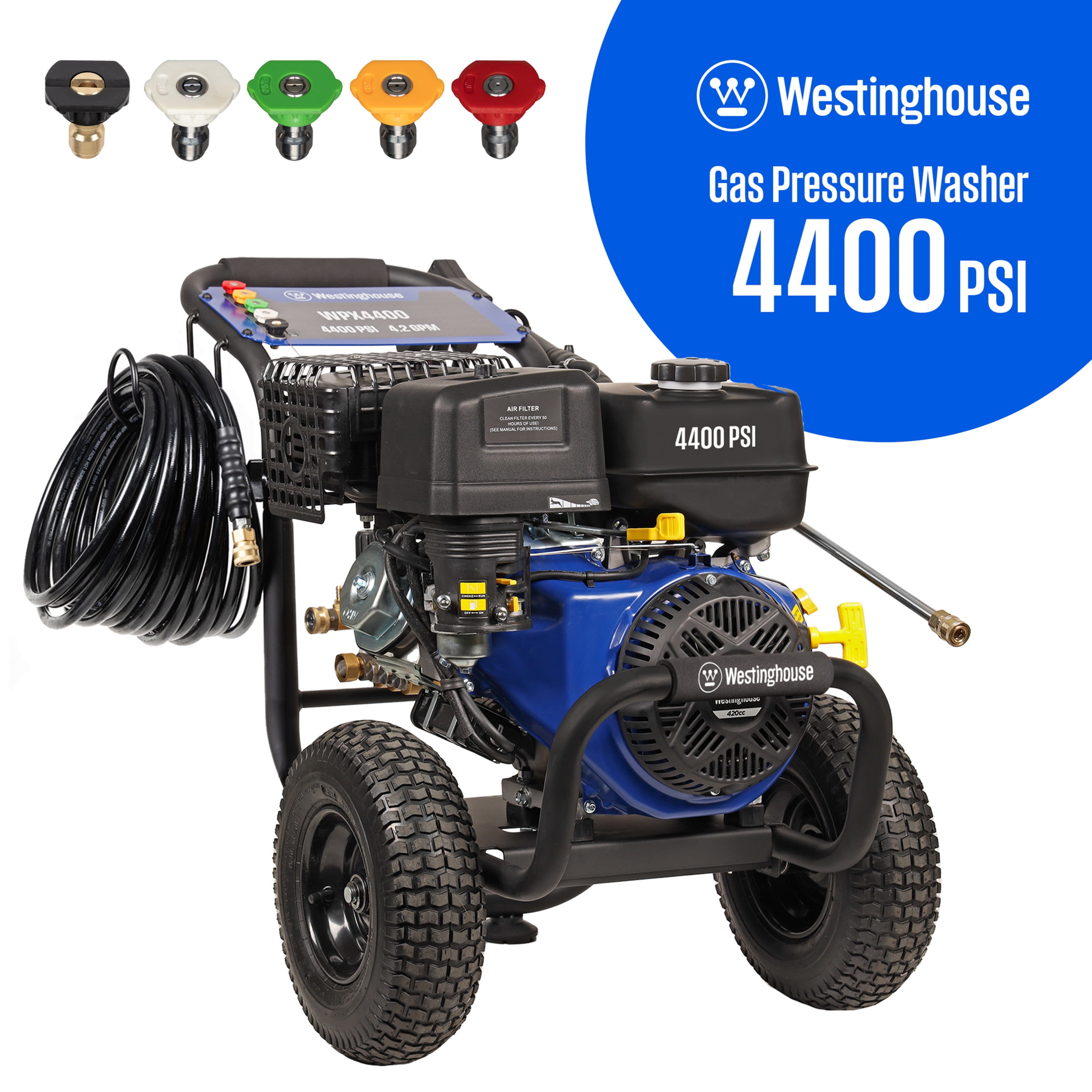 Westinghouse Heavy Duty Gas Pressure Washer, 4400-PSI, 4.2-GPM with ...