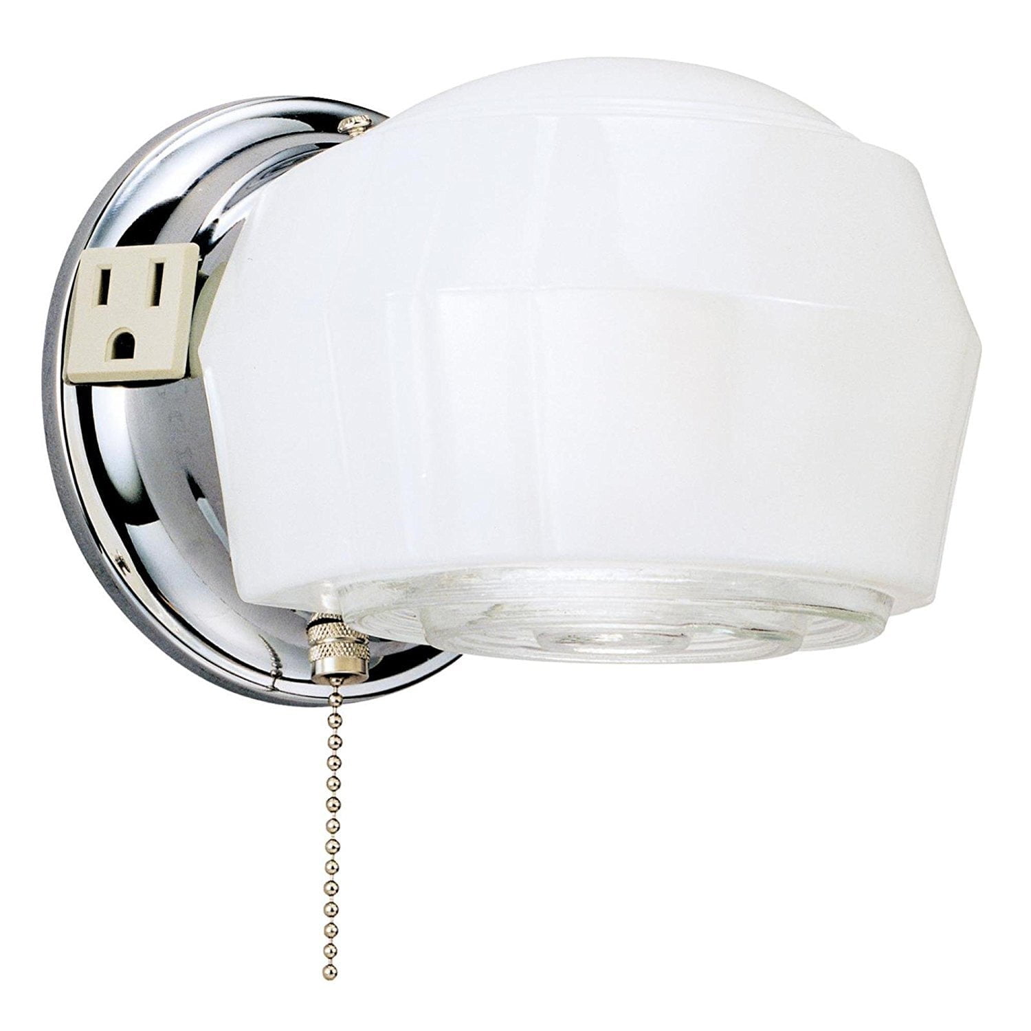 Westinghouse 1-Light Chrome Finish Wall Sconce with Ground Outlet and ...