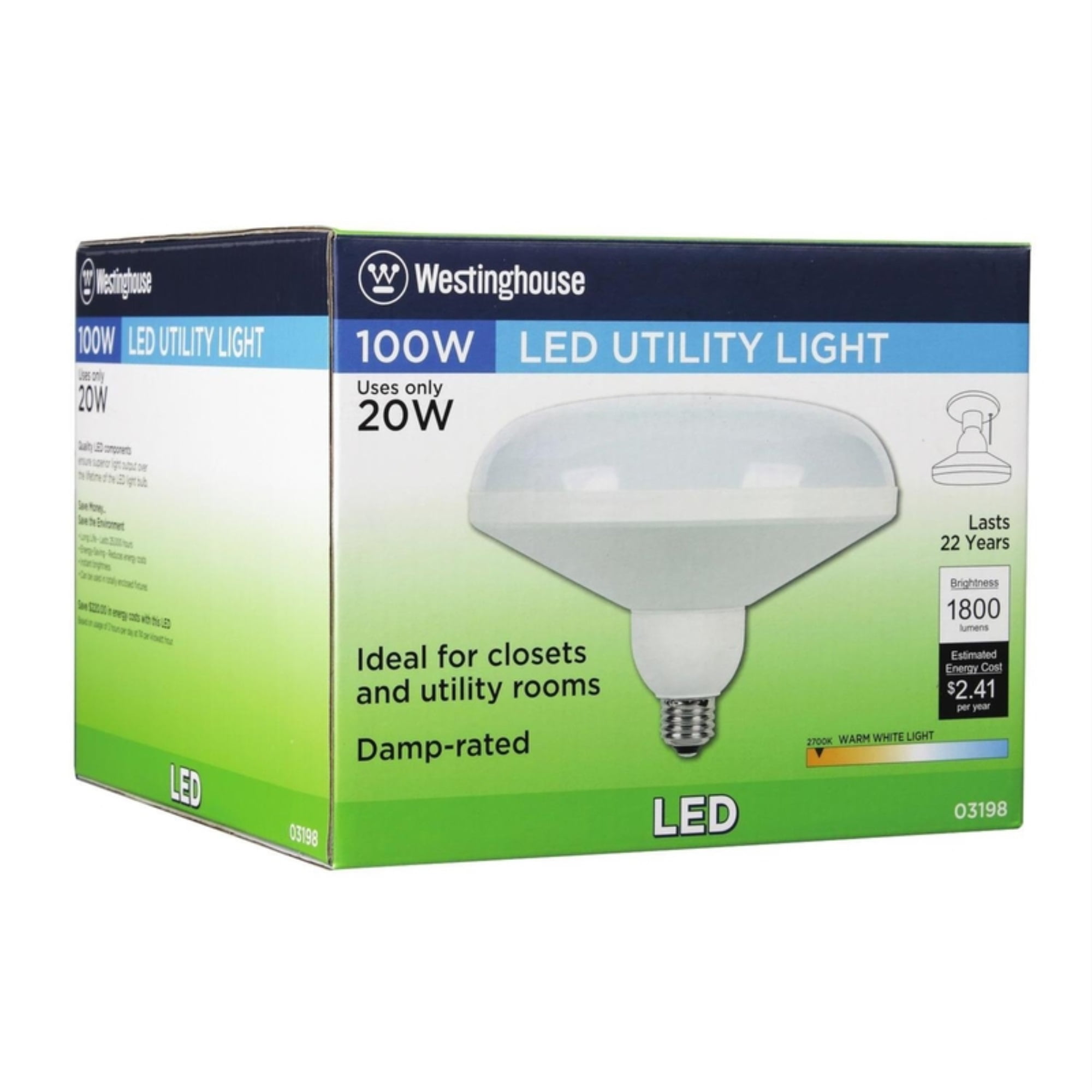 Westinghouse Dlr64 Led Light Bulb 120V 20W 1800 Lumens 1Pk - Walmart.com