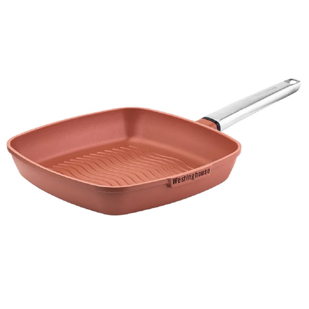 Westinghouse Grill Pan, 11 Inches, Red, Cast aluminum, Kitchen, Kitchen ...