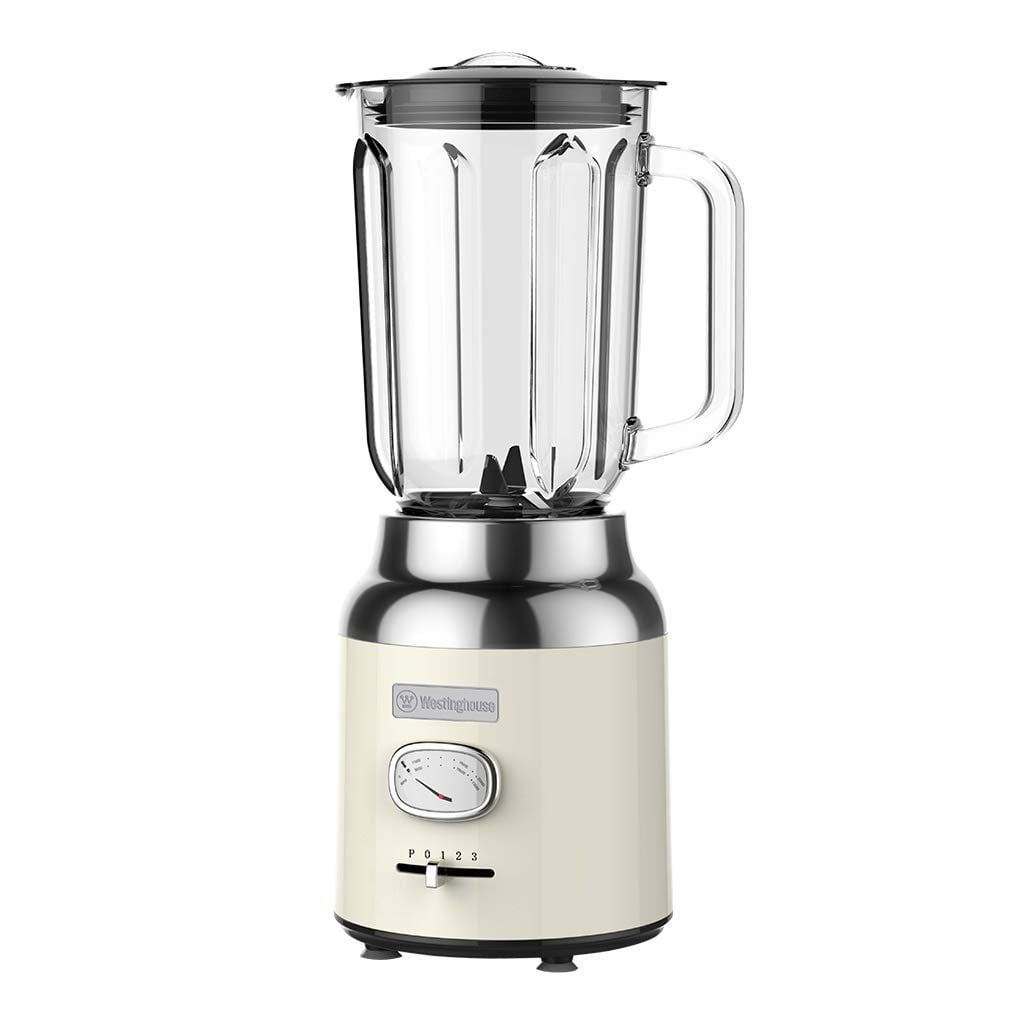 Westinghouse Retro 1.5L Table Blender, White, Stainless Steel Blades, 3 ...