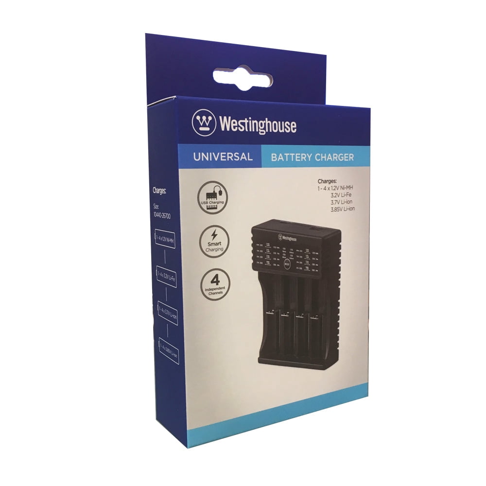 Westinghouse Universal Ni-Mh, Li-ion, Li-Fe Smart Charger- 4 Bay ...