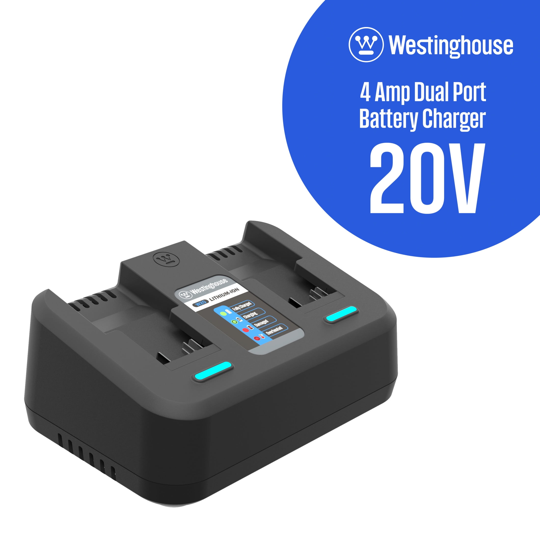 Westinghouse W20V2DP 20 Volt 4 Amp Dual Port Fast Charger, Compatible ...