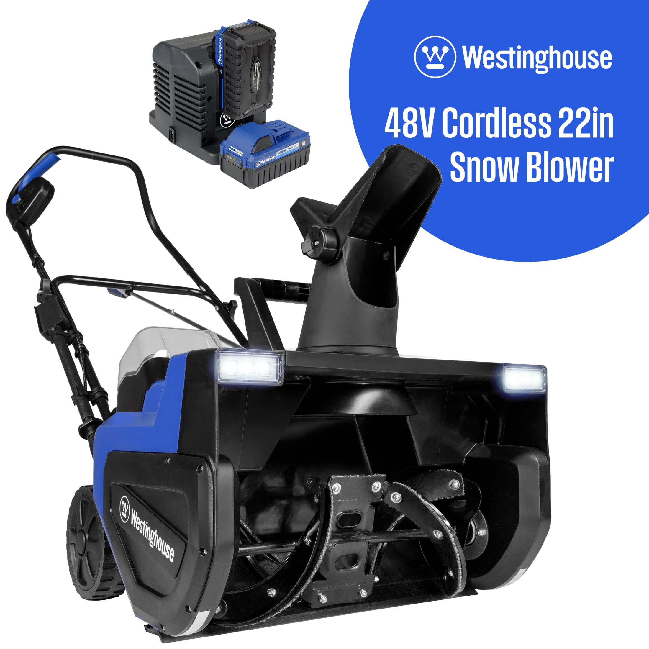 Westinghouse WSnow22 48V Cordless Snow Blower 22 Inch Kit, Steel Auger ...