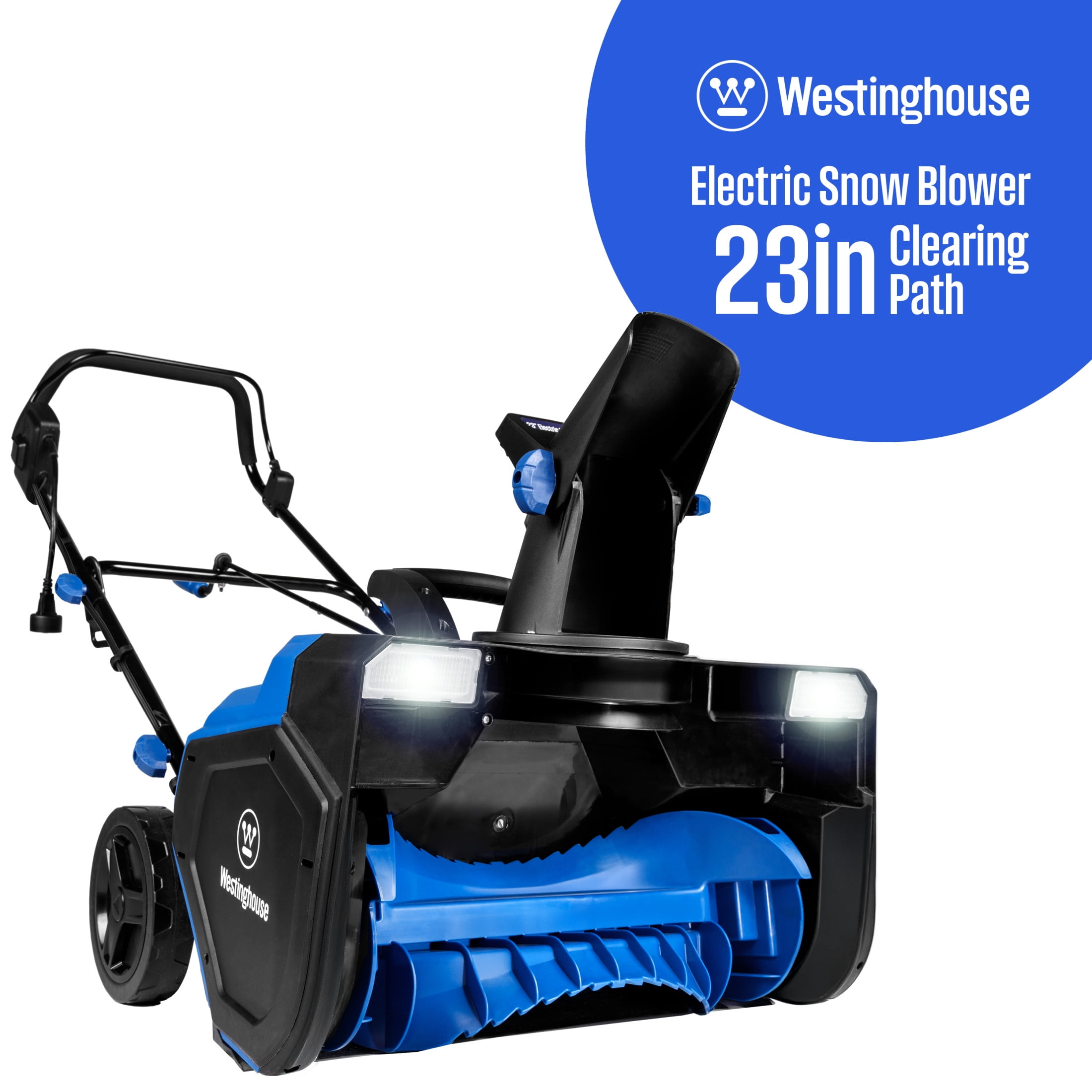 Westinghouse WSnow23 Corded Snow Blower 23 Inch, Dual LED Lights, 1800W ...