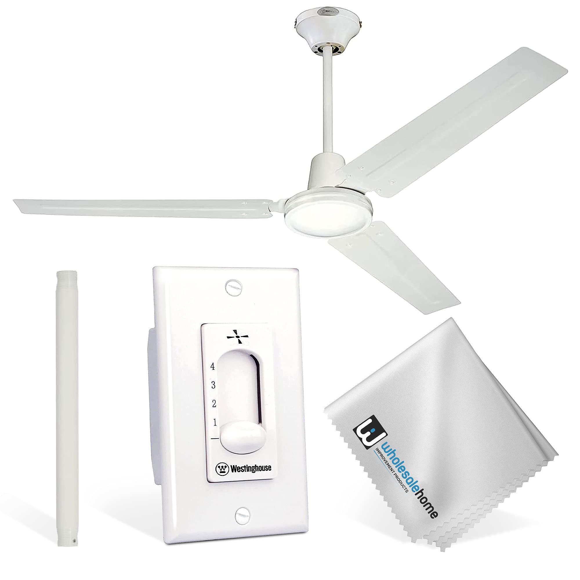 Westinghouse White Ceiling Fan with Wall Control, Rod and Wholesale ...