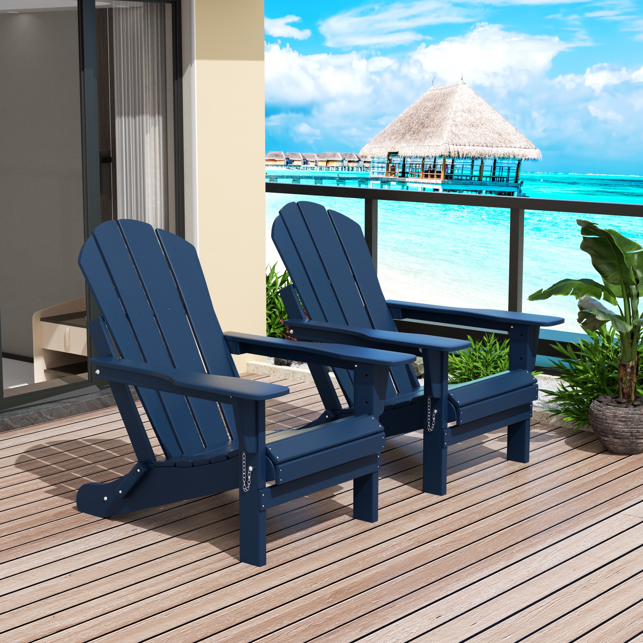 Trinidad Outdoor Modern Modular Patio Corner Chair in Blue - Walmart.com