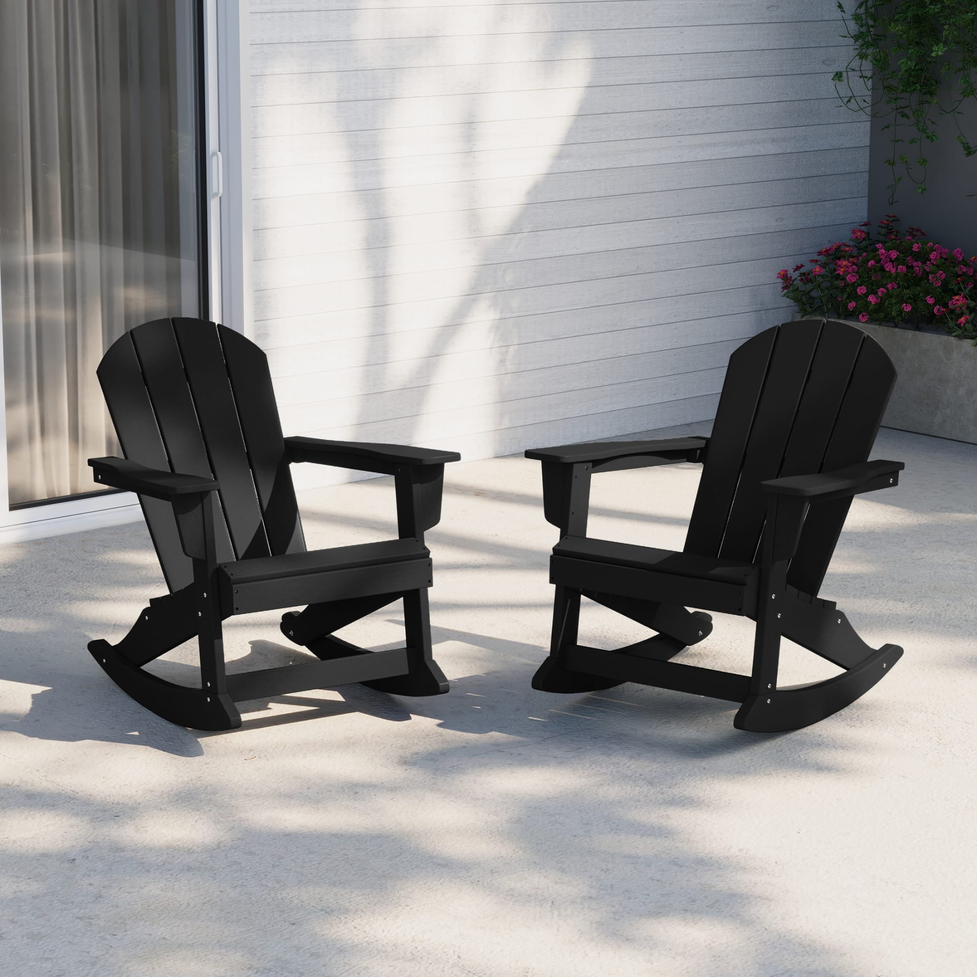 Westintrends Malibu Rocking Chair Set (2), All-Weather Resistant ...