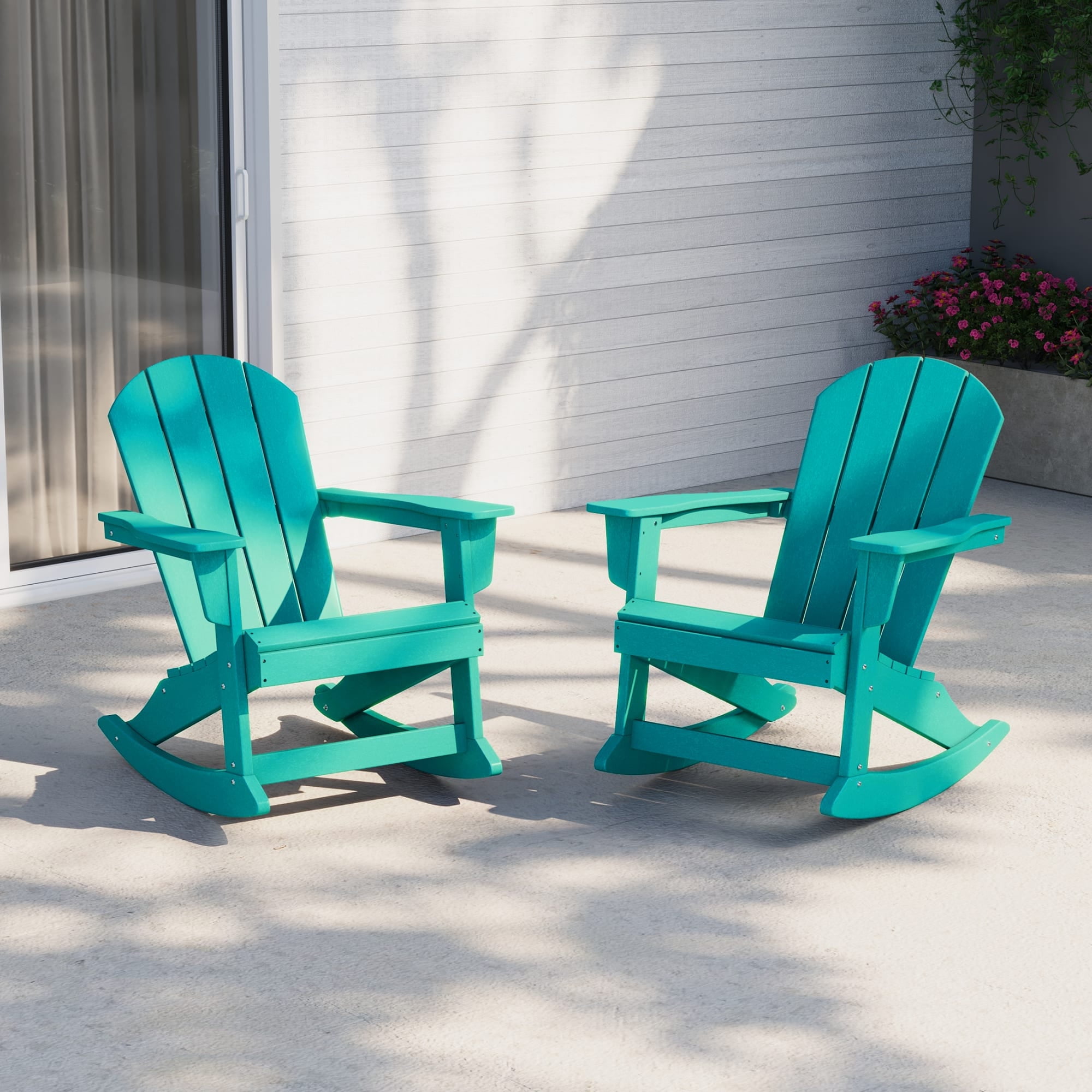 Westintrends Malibu - Set of 2 Outdoor Rocking Chairs, Weather ...