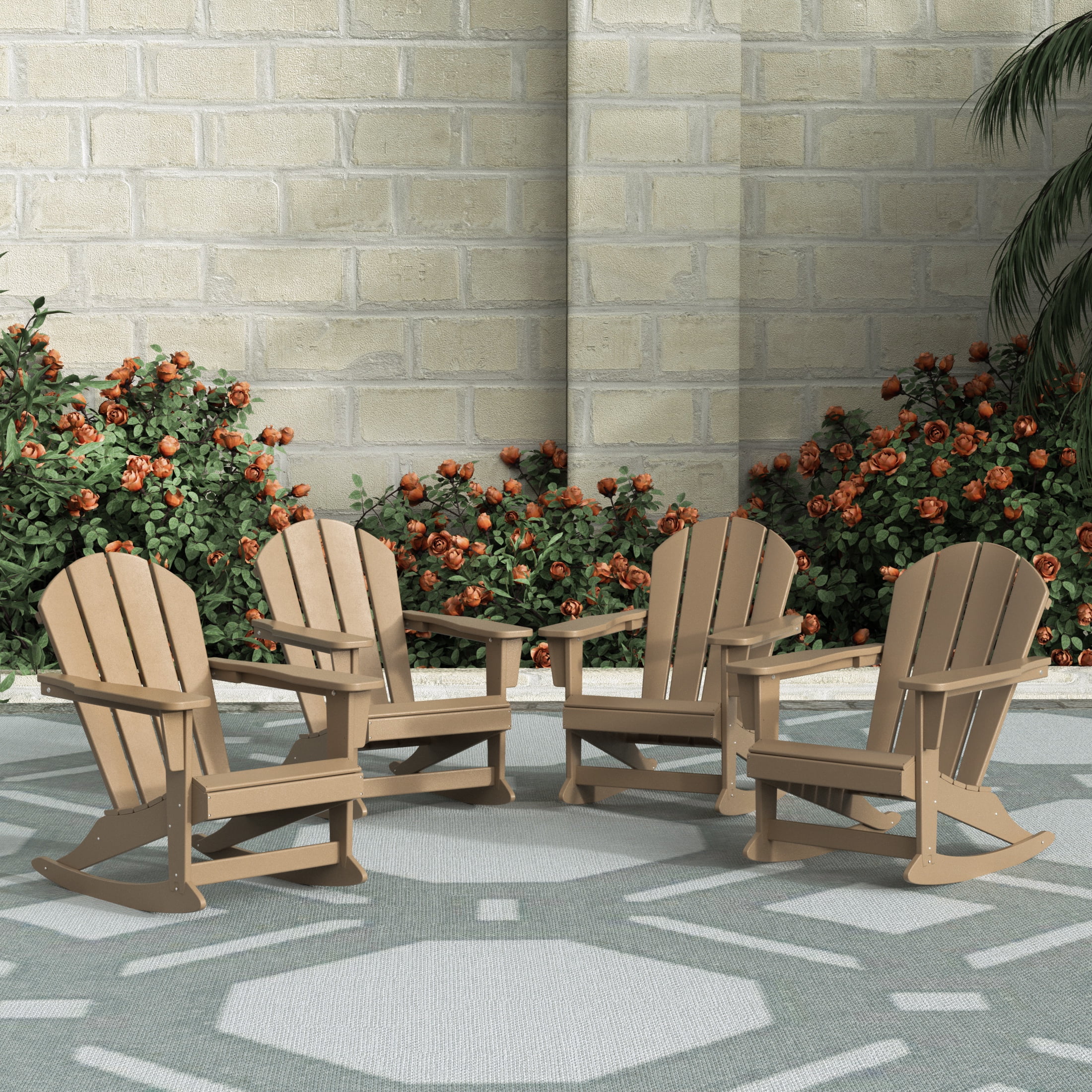 Westintrends Malibu Outdoor Rocking Chair Set of 4, All Weather ...