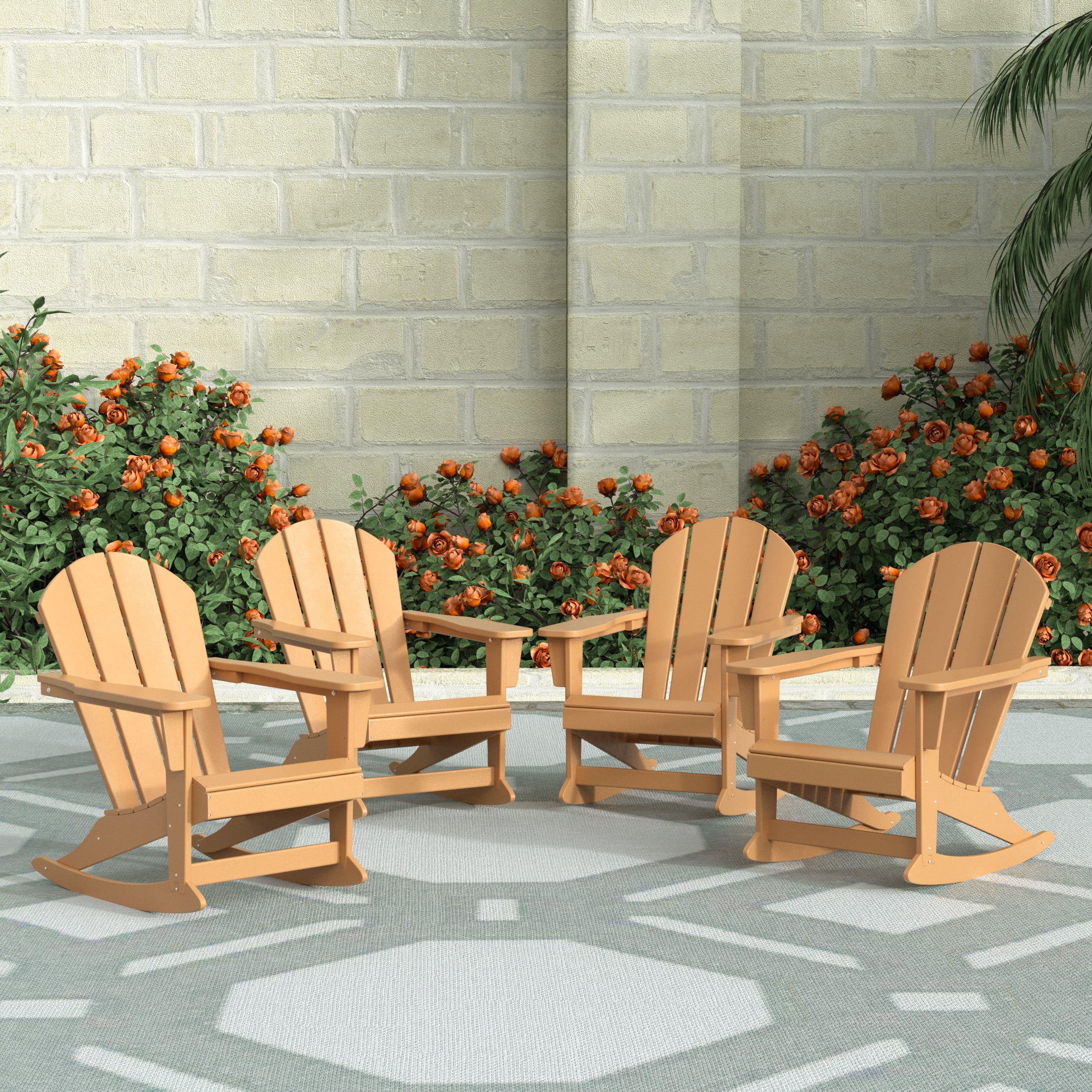 Westintrends Malibu Outdoor Rocking Chair Set of 4, All Weather ...