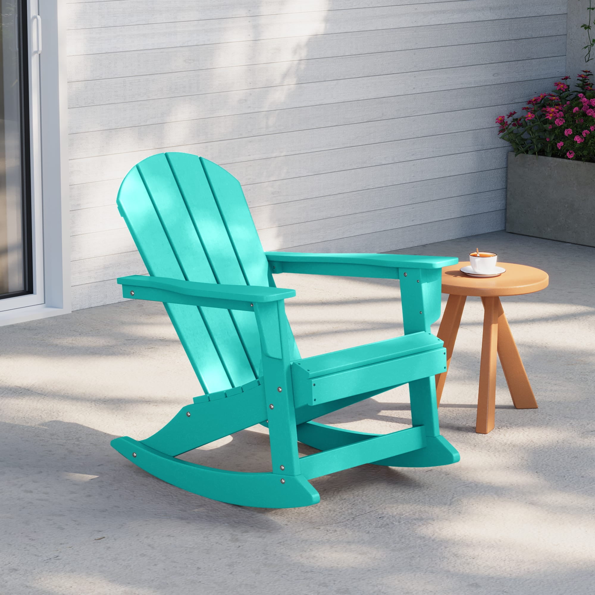 Westintrends Malibu Rocking Adirondack Chair, Outdoor All-Weather Poly ...