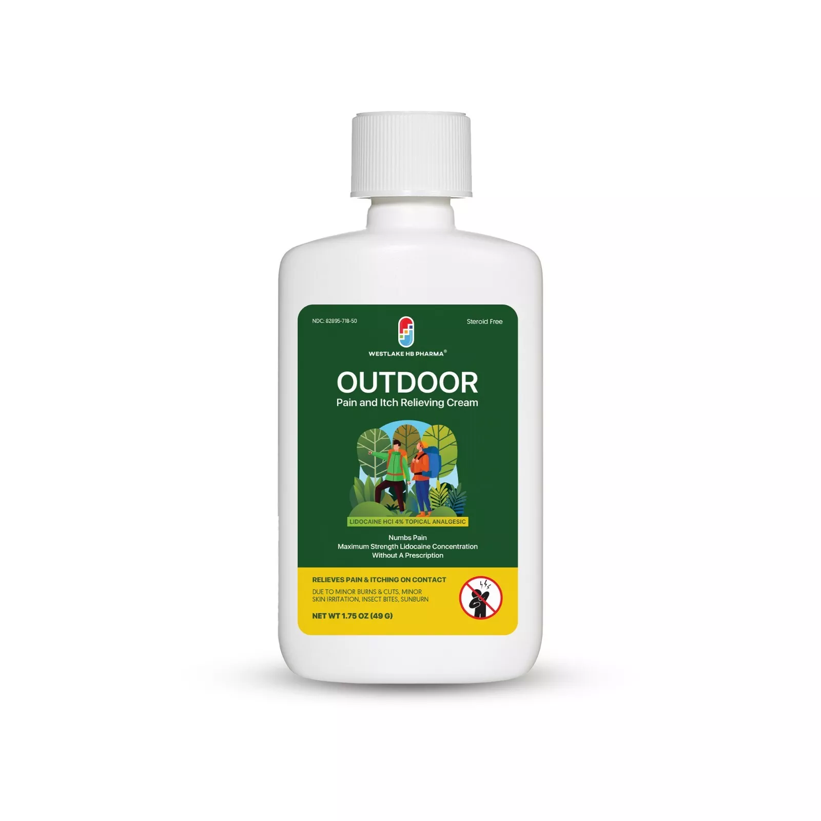 Westlake HB Pharma Outdoor Pain & Itch Relief Cream, Lidocaine 4%, 1 ...