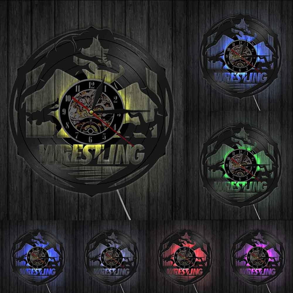 Westlers Grappling Freestyle Fight Martial Wall Art Wall Clock Watch ...