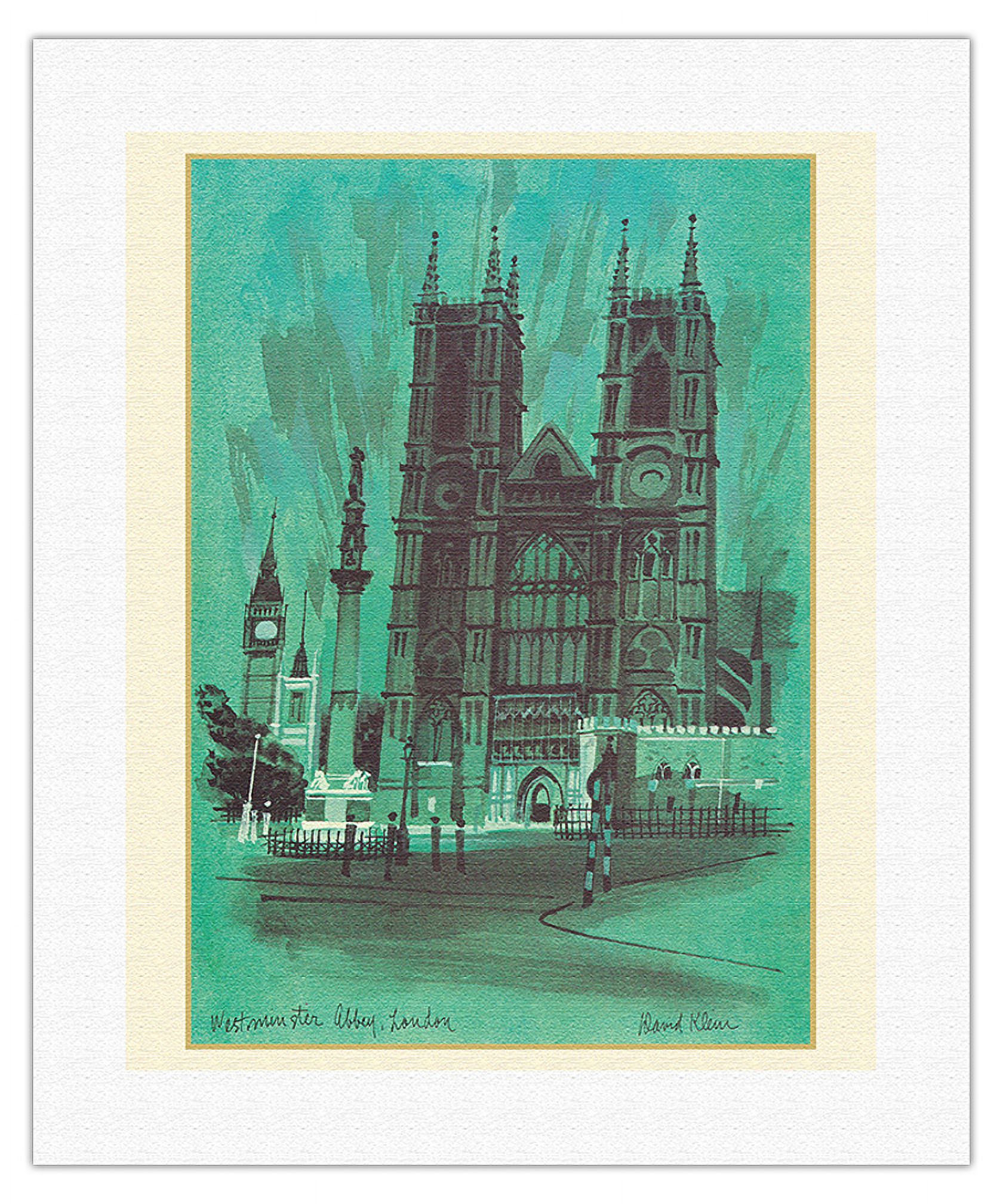 Westminster Abbey London - Vintage Travel Poster by David Klein c.1968 ...