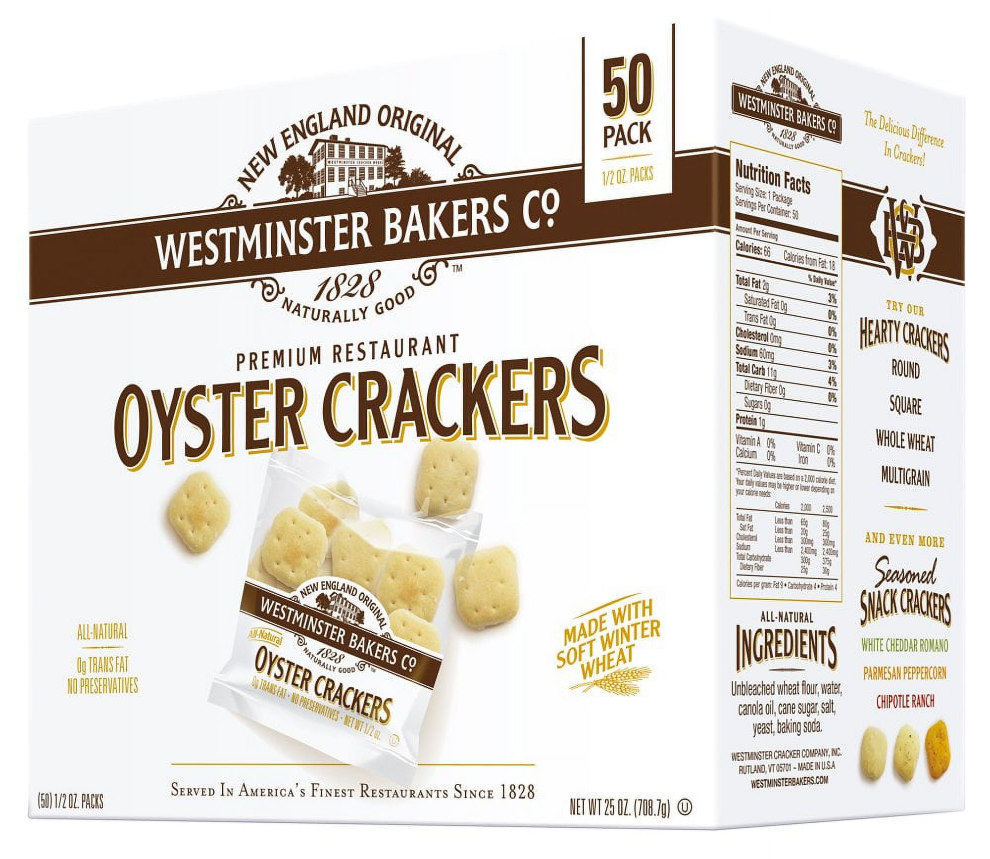 Westminster Bakers Company Premium ZS23 Restaurant Oyster Crackers, 25 ...