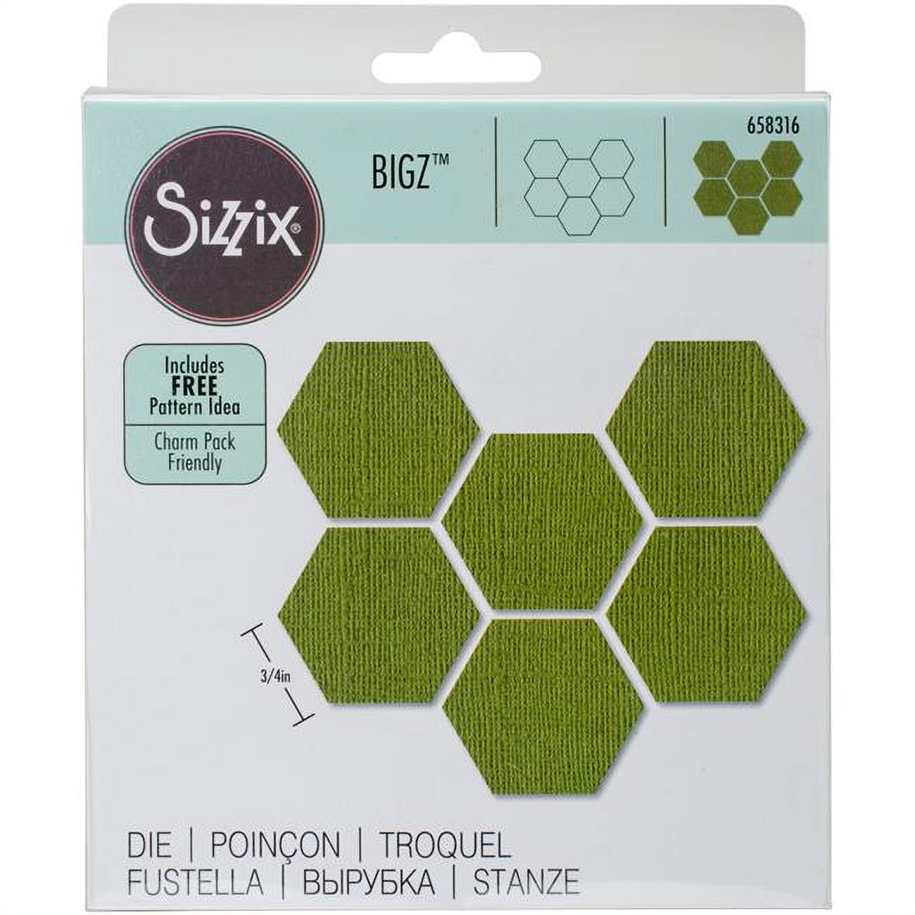 Westminster/Sizzix Bigz Dies-Hexagon 3/4" Sides, Pk 1, Sizzix - Walmart.com
