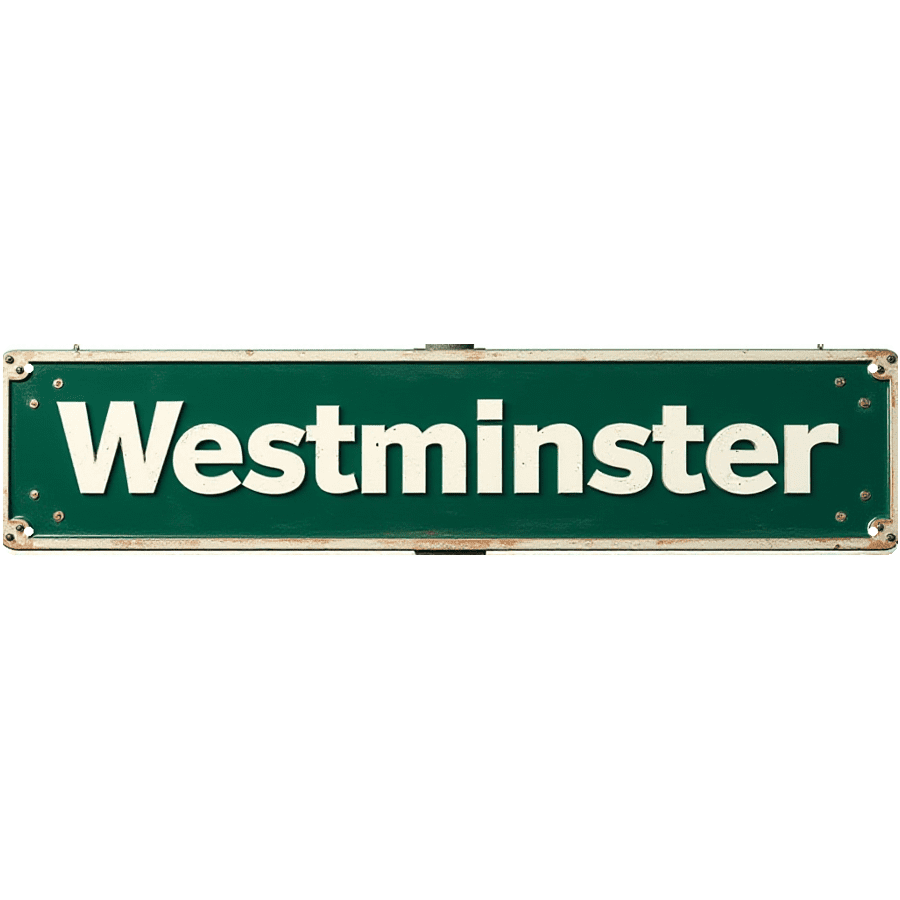Westminster Vintage Tin Sign - 16x4 Inches - Ideal for Colonial Home ...