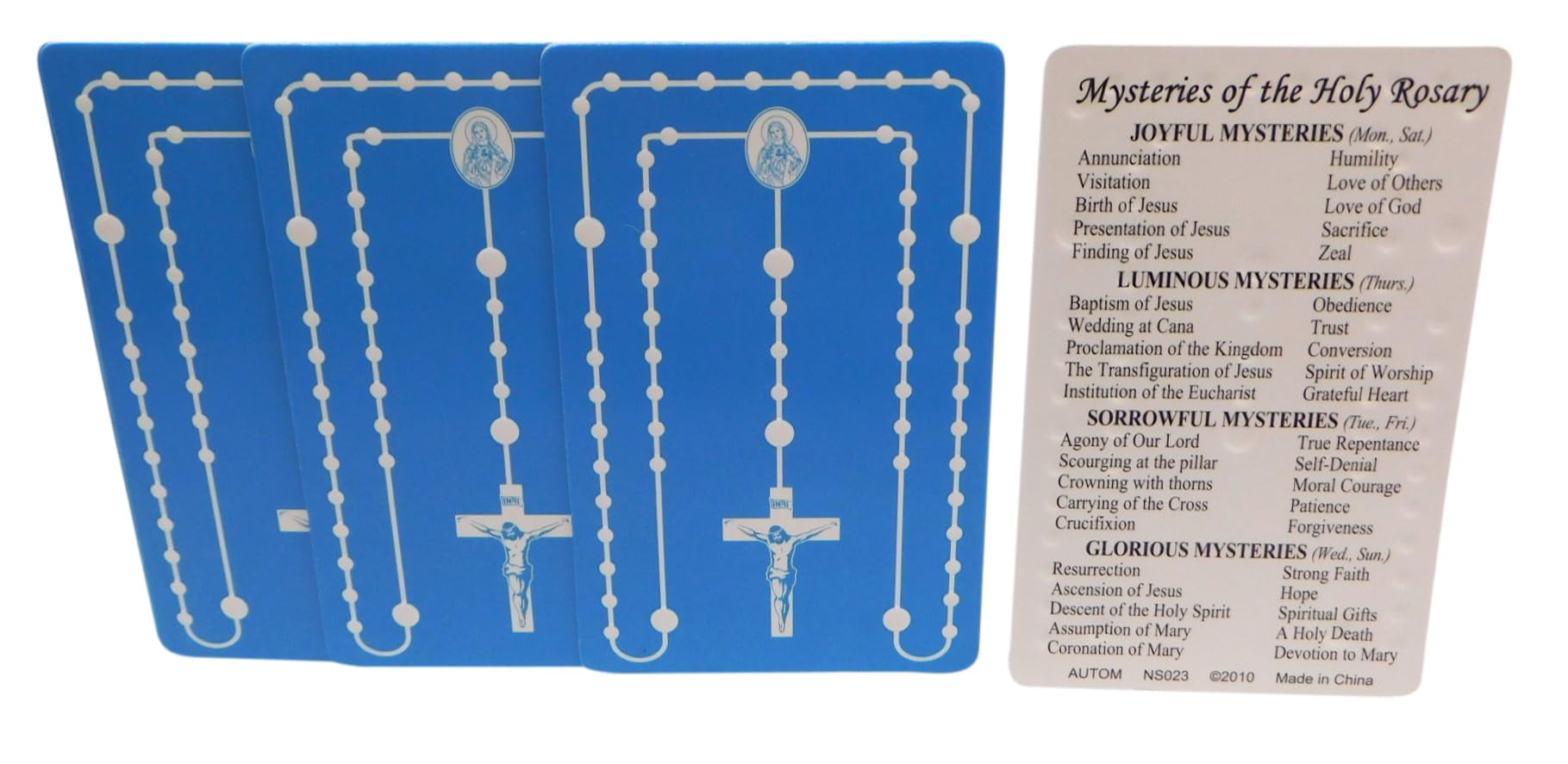 Westmon Works Mysteries of the Rosary Holy Card Bulk Prayer Pack ...