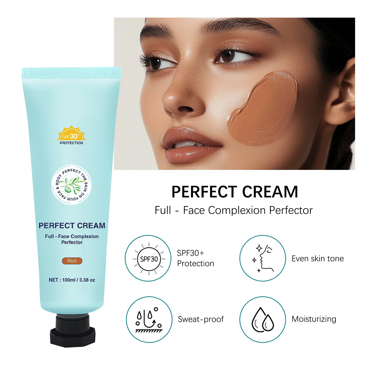 Westmore Beauty Supreme Creme All-Over Complexion Perfector – Long-Lasting CC Cream Foundation ...