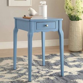 Home Square 2 Piece Square Solid Wood End Table Set in Blue - Walmart.com
