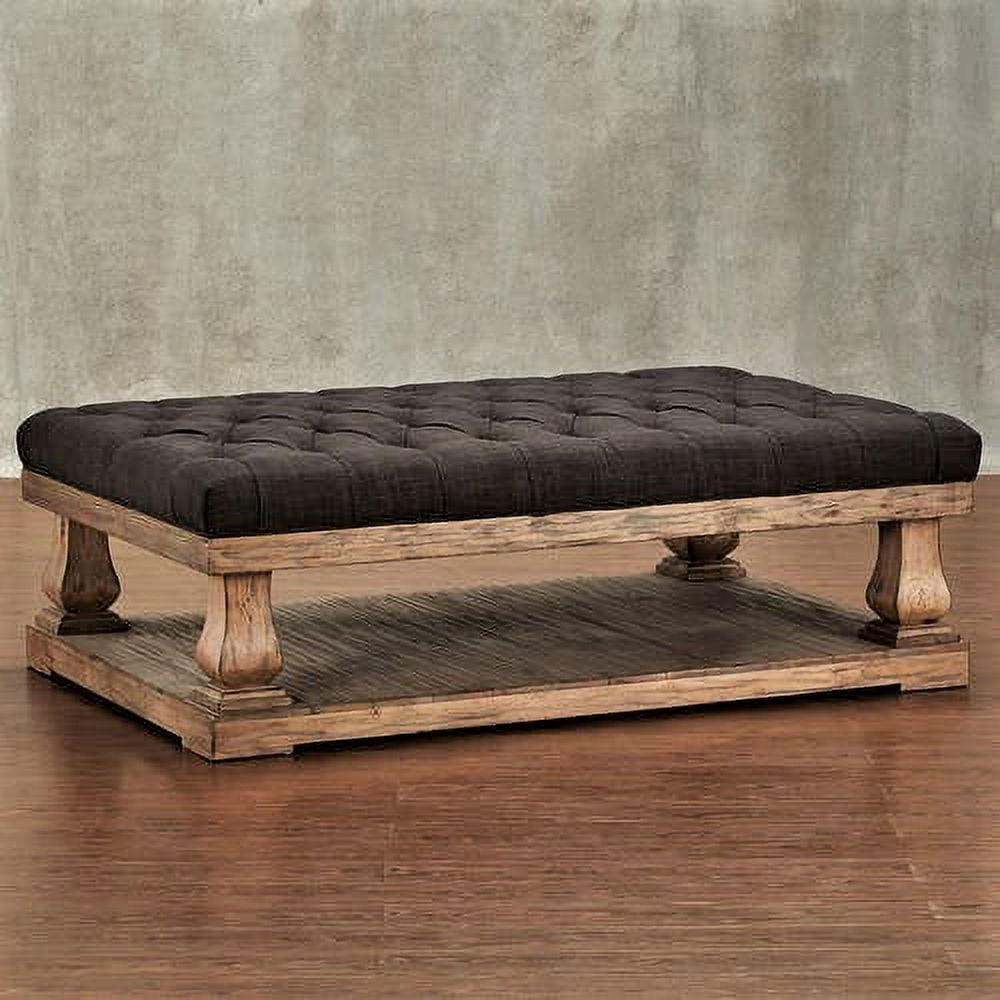 Weston Home Galvin Wood & Linen Coffee Table Living Room - Walmart.com