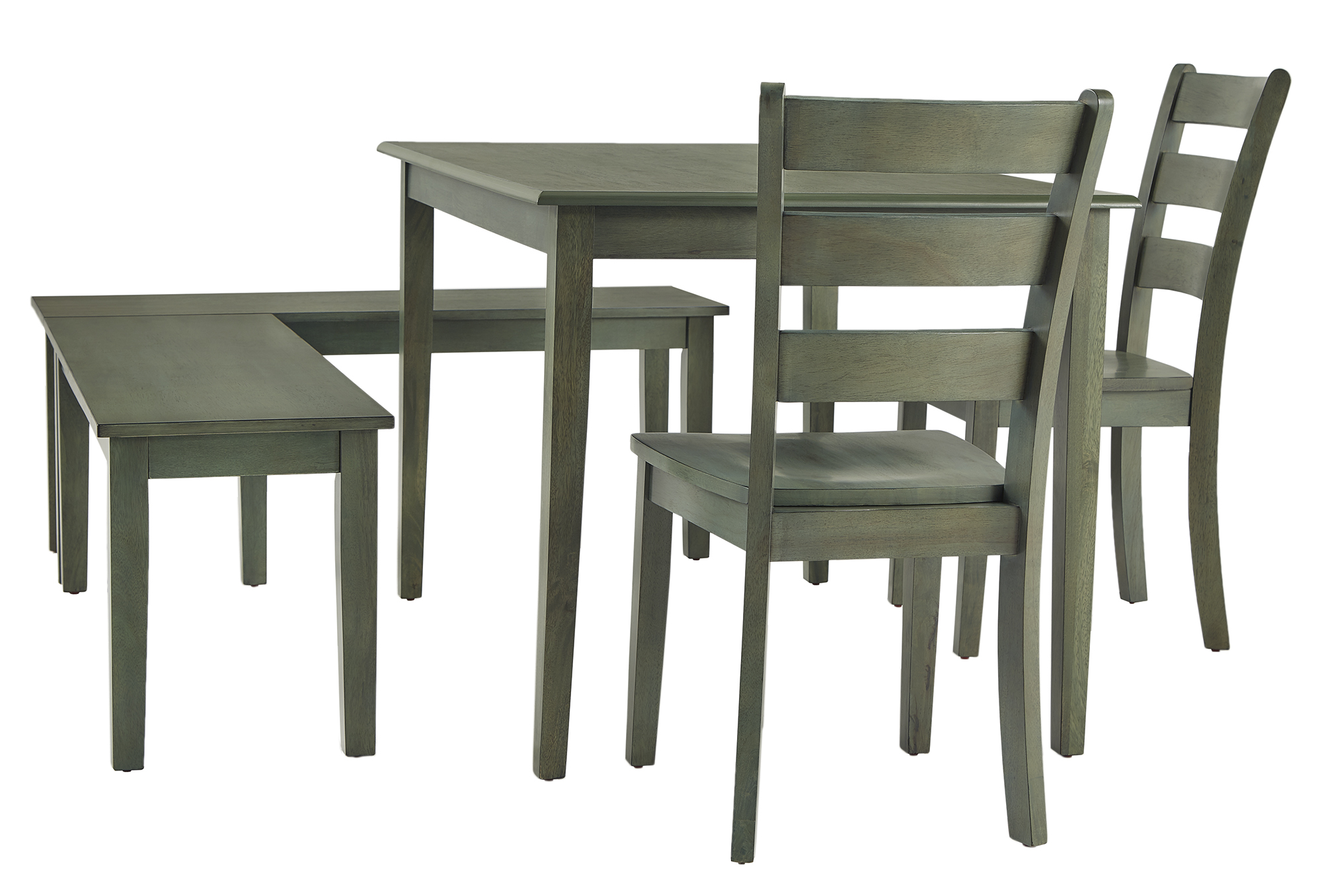 Lexington 5-Piece Wood Dining Set with 4 Window Back Chairs, Dark Sea ...