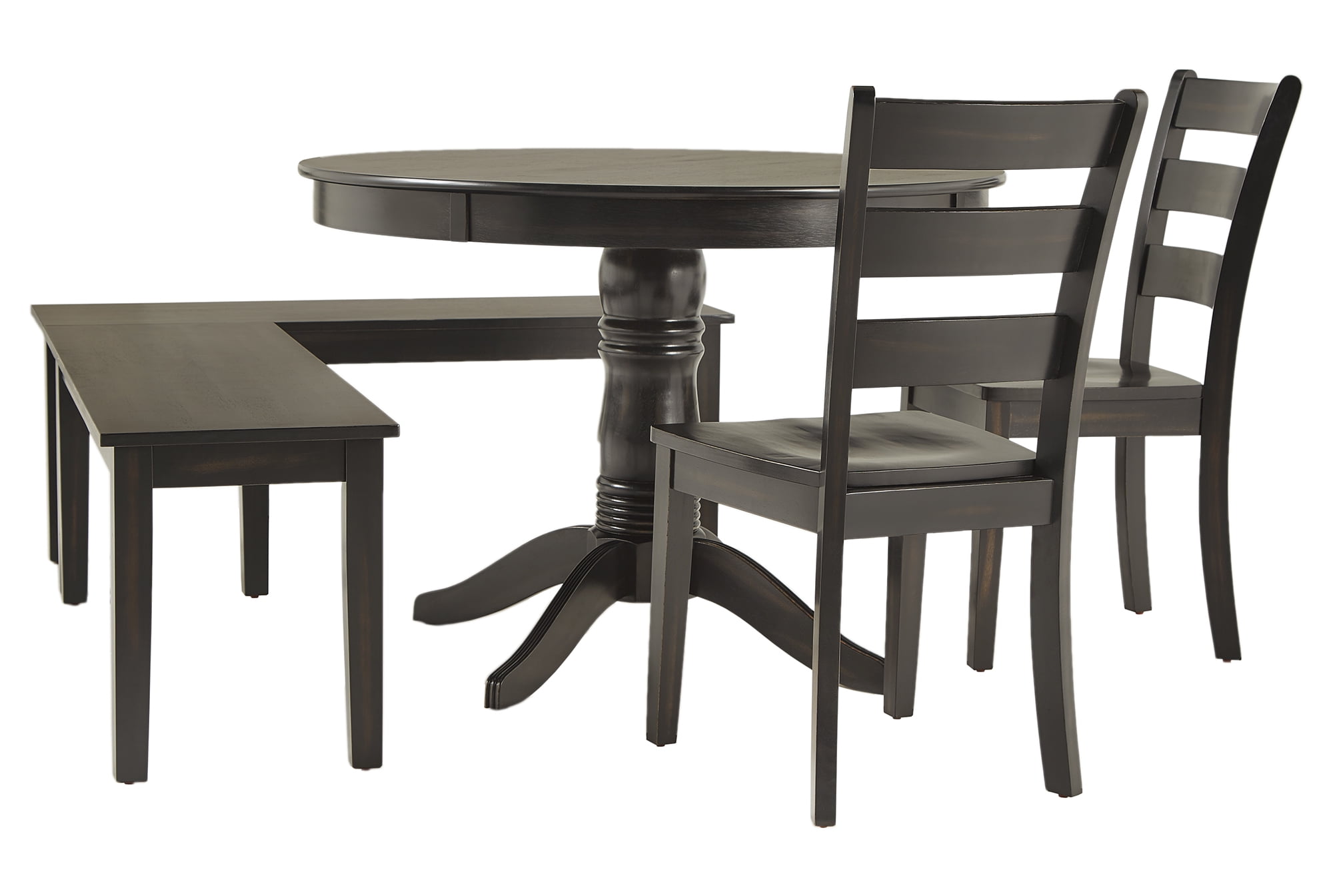 Weston Home Lexington 5-Piece Breakfast Nook Dining Set, Round Table, Black - Walmart.com