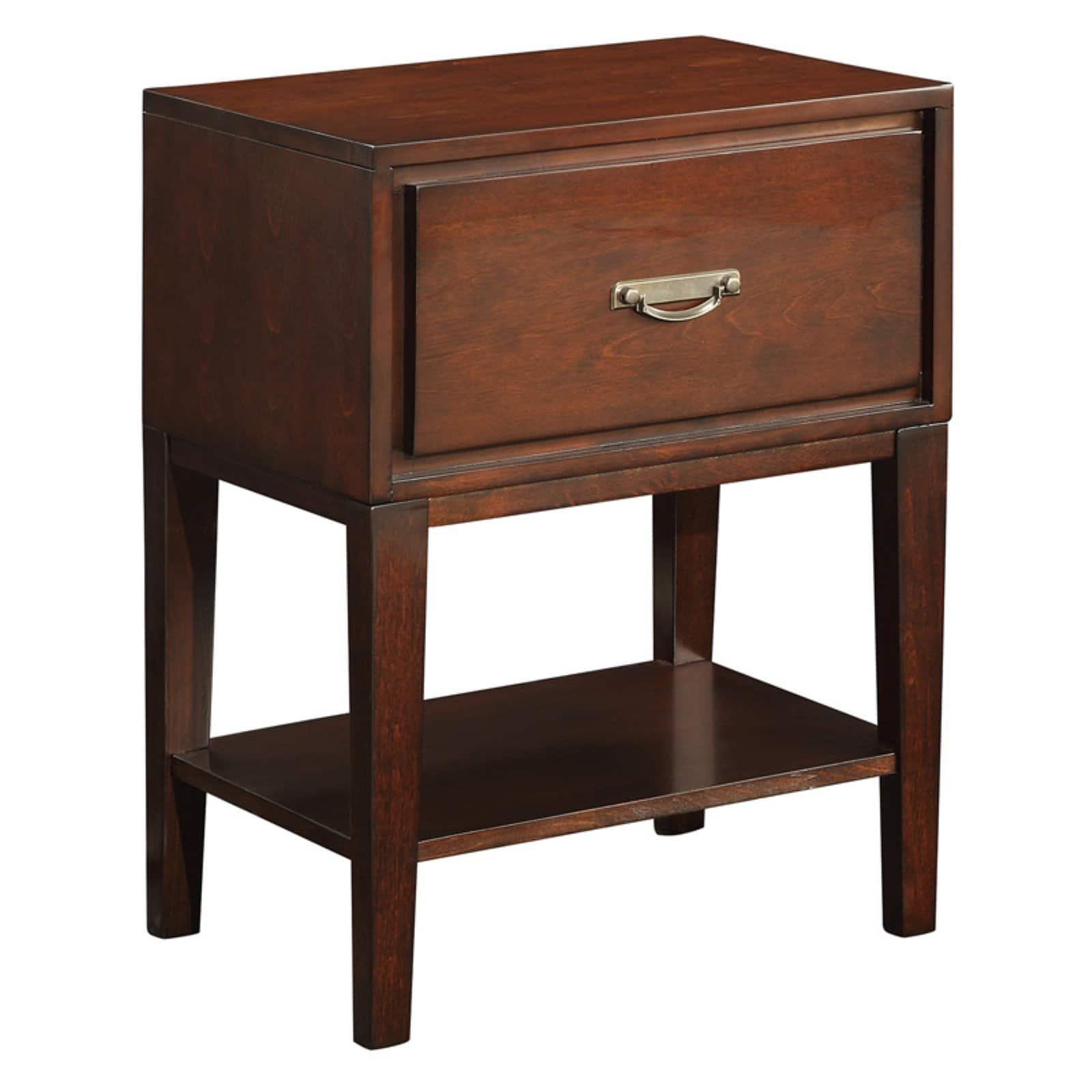 Weston Home Lucas Rectangle Wood End Table with Drawer, Espresso ...