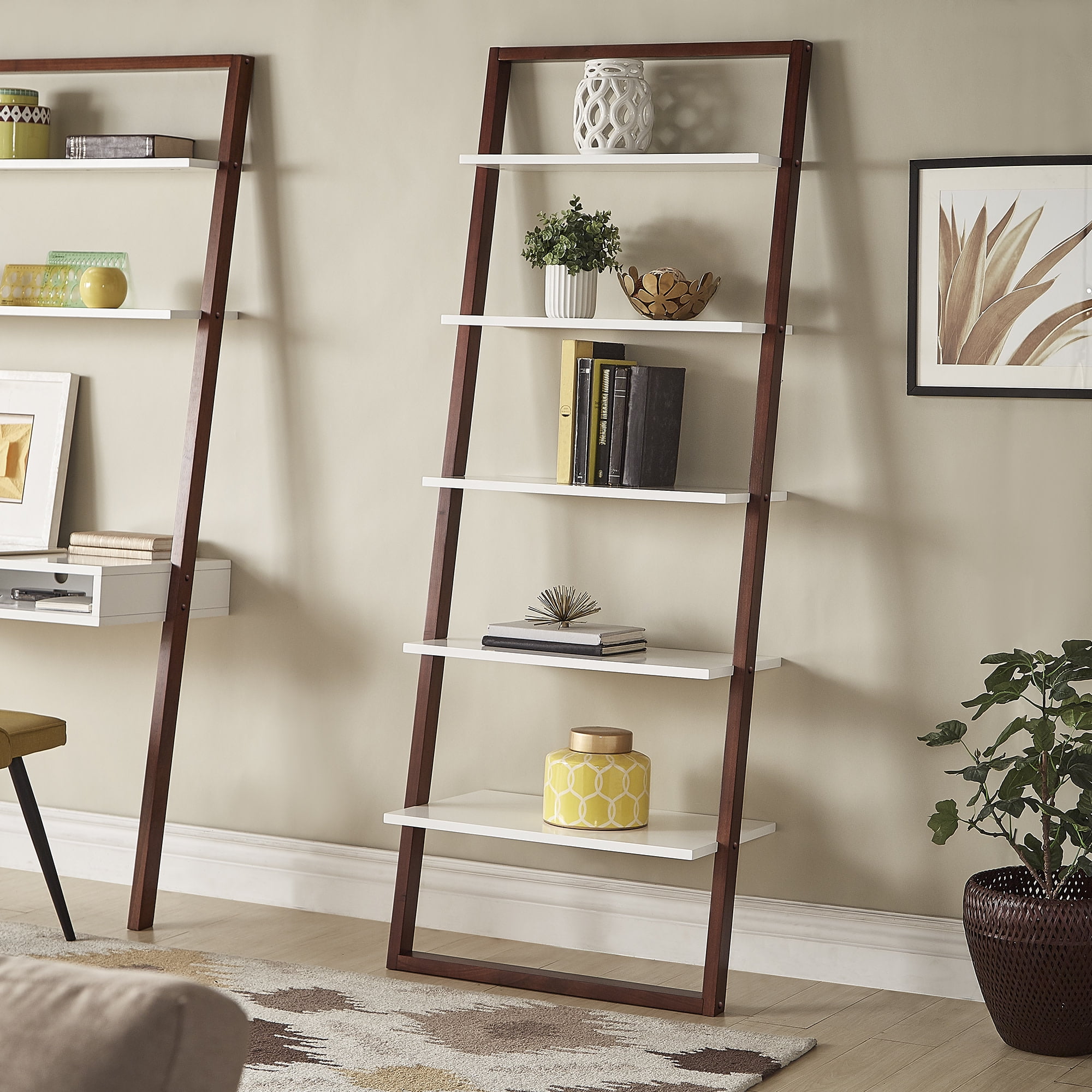 Free Shipping! Weston Home Oliver 5-Shelf Leaning Ladder Bookcase ...