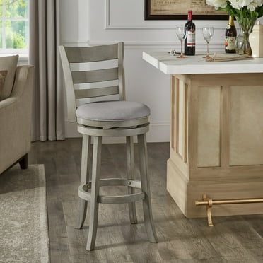 Weston Home Shapel Linen Lattice Back Swivel Counter Height Stool ...