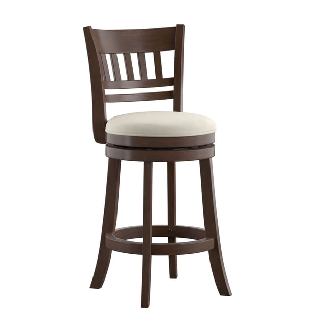 Weston Home Shapel Linen Lattice Back Swivel Counter Height Stool ...