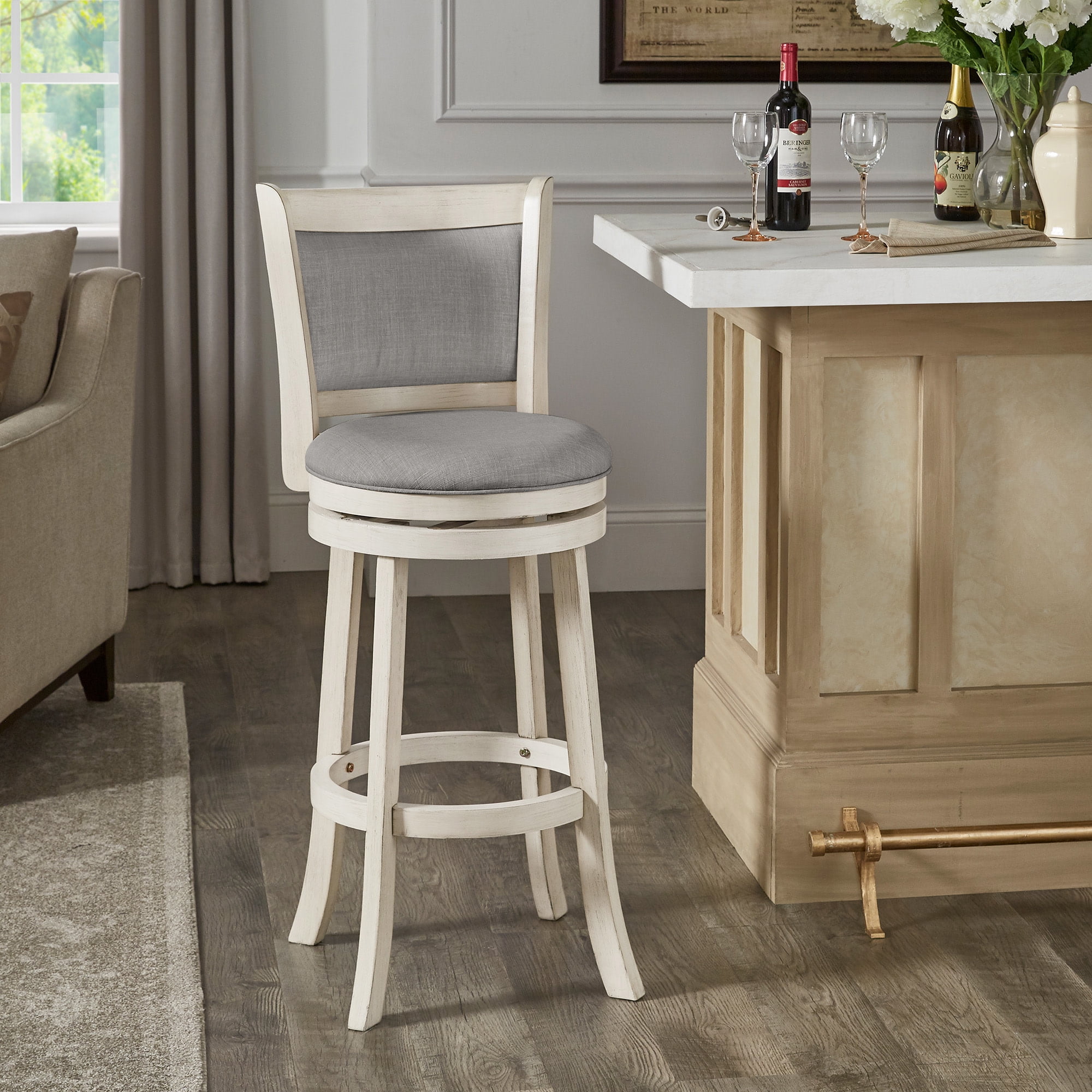 Free Shipping! Weston Home Farmhouse 29 Bar Height Swivel Stool Antique ...