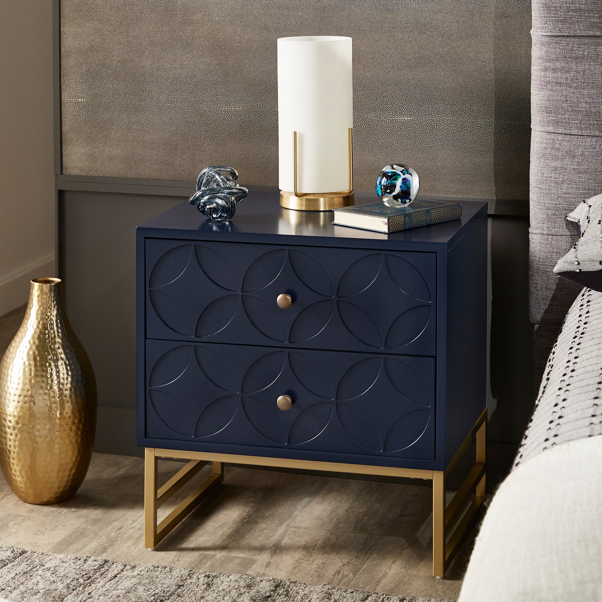 Weston Home Shiloh Arched Diamond Gold Metal End Table - Walmart.com