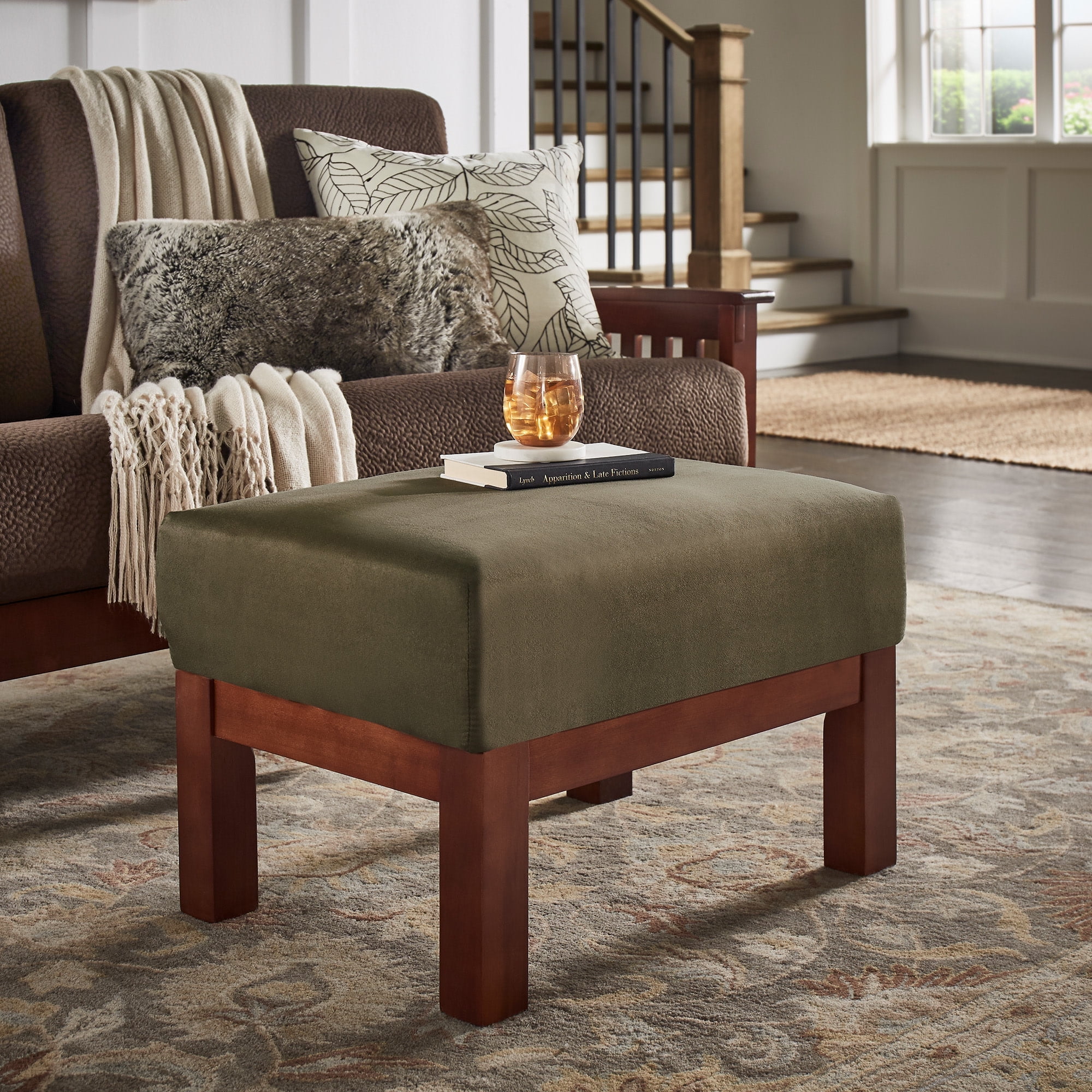 Free Shipping! Weston Home Warner Rectangular Upholstered Ottoman ...