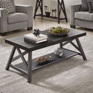 Linon Sutton Black Coffee Table, 2 Drawers and 1 Shelf - Walmart.com