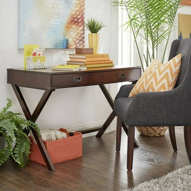 Free Shipping! Weston Home Wood X-Base Campaign Writing Desk with ...