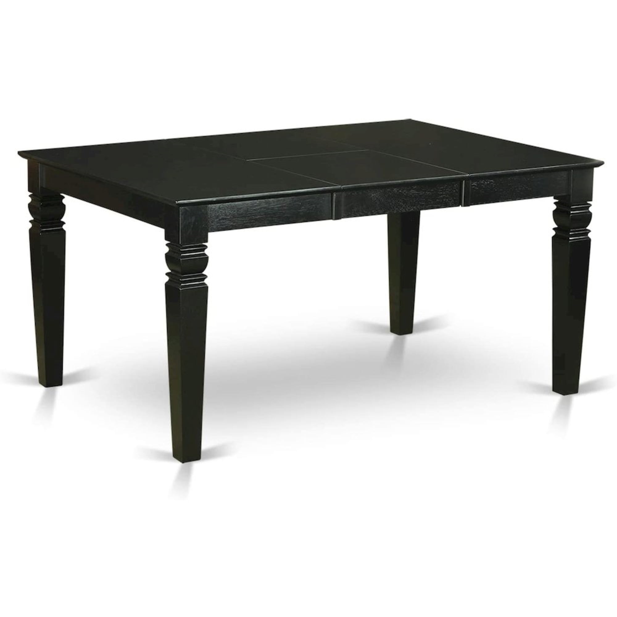 East West Furniture Weston Expandable Black Wood Rectangular Dining ...